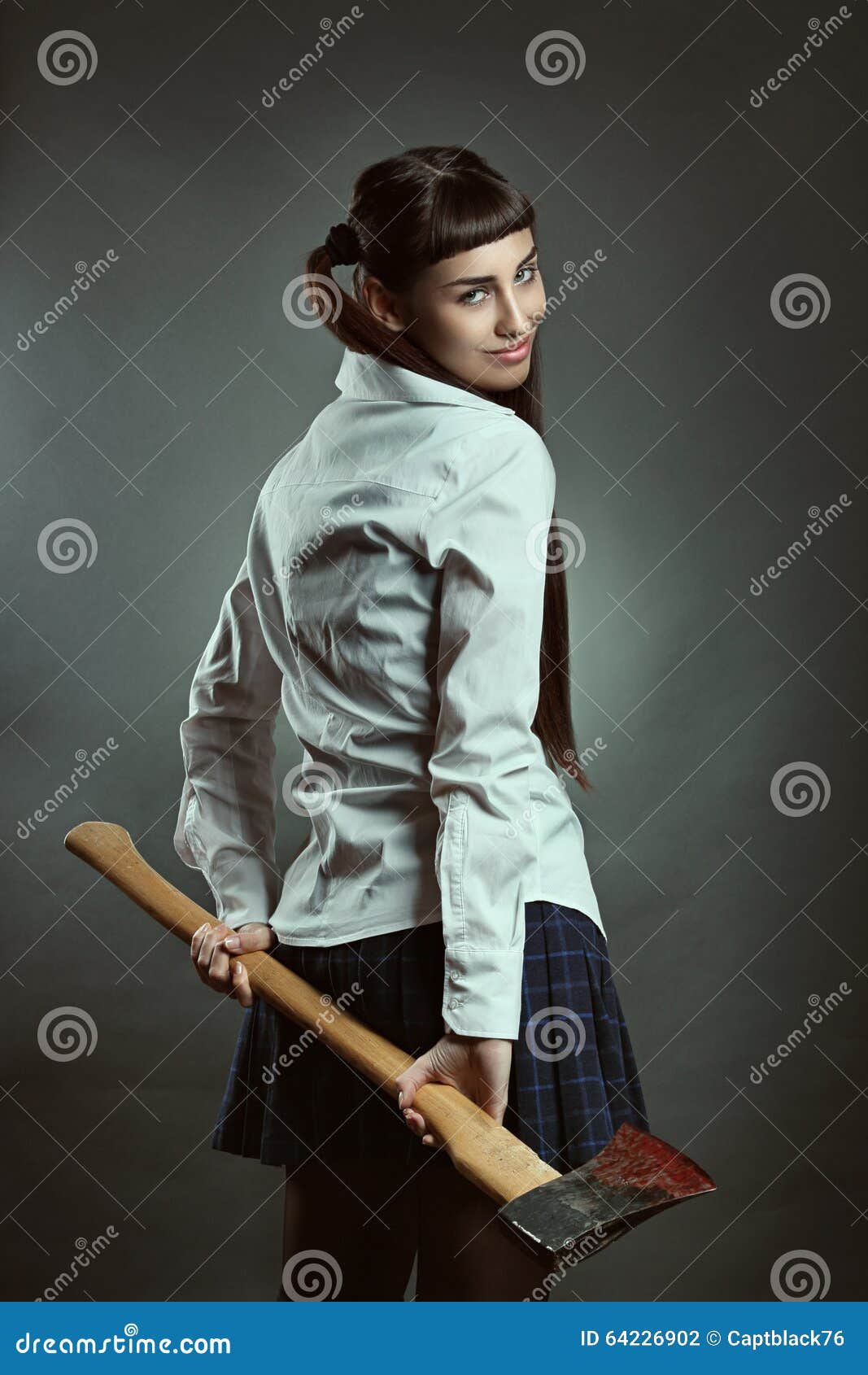 Beautiful Psycho Girl with Smiling Expression Stock Photo - Image of ...