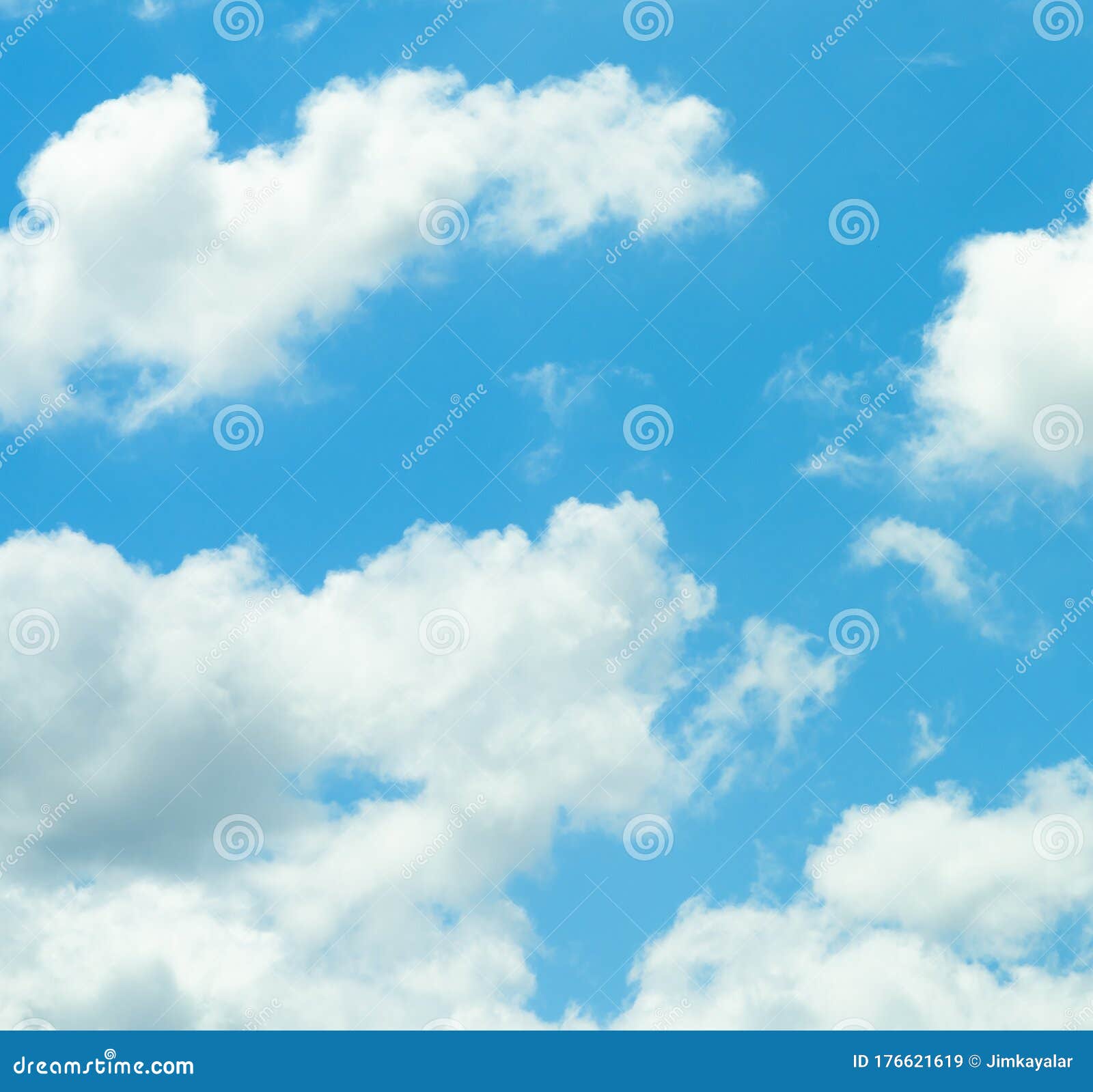 Beautiful Puffy Clouds with Blue Skies Stock Image - Image of multi ...