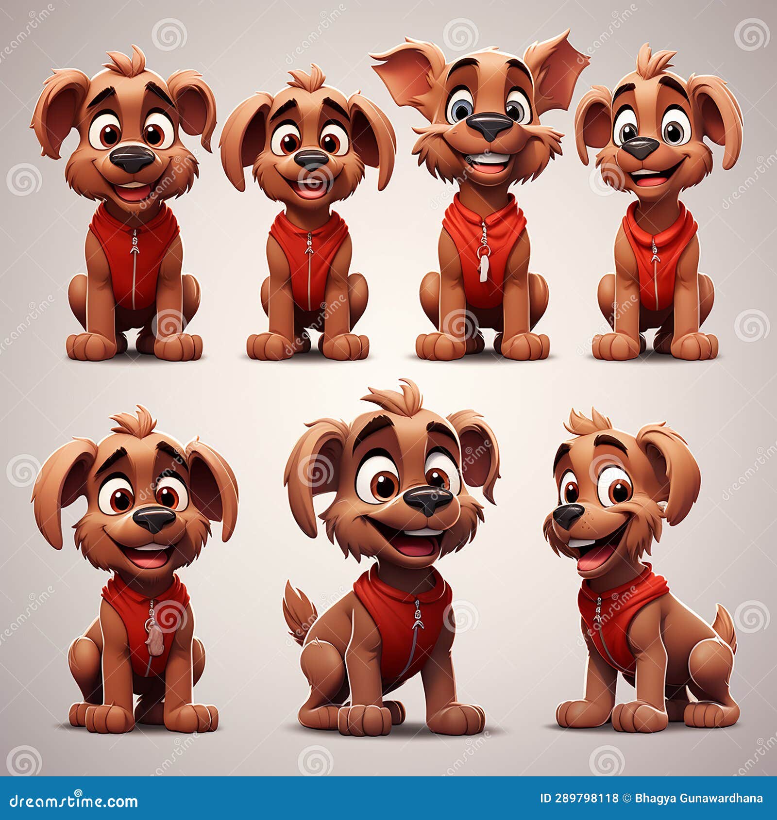 Beautiful Puppy Character in a Solid Background Stock Illustration ...