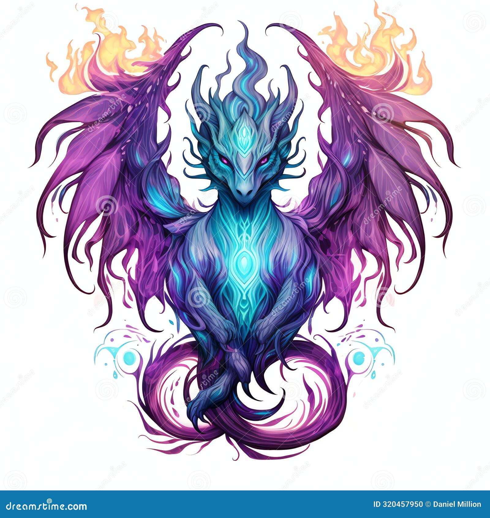 Beautiful Purple Magical Fire Clipart Illustration Royalty-Free Cartoon ...