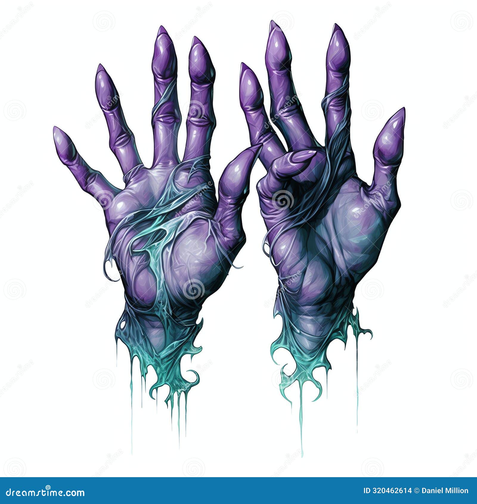 Beautiful Purple Witchy Hands Clipart Illustration Stock Illustration ...