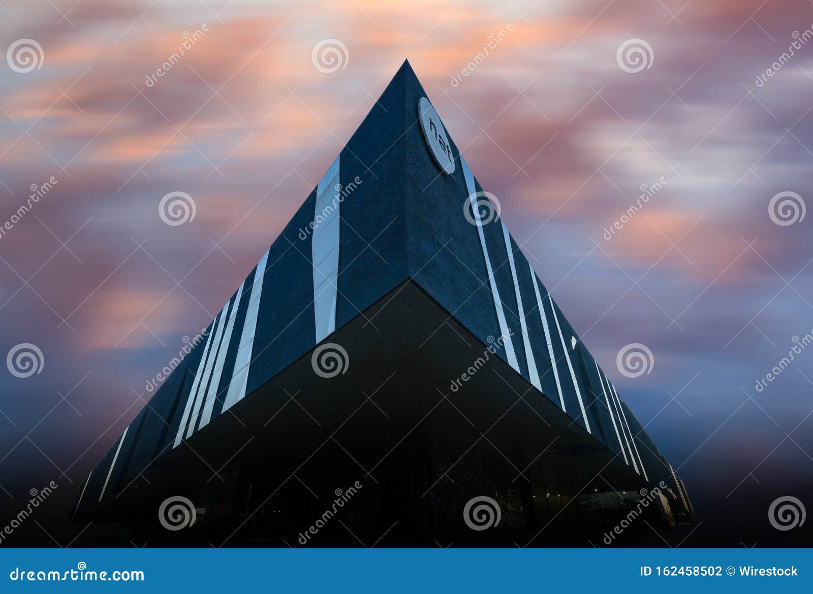Beautiful Pyramid Shaped Building Under a Colorful Sky Editorial ...