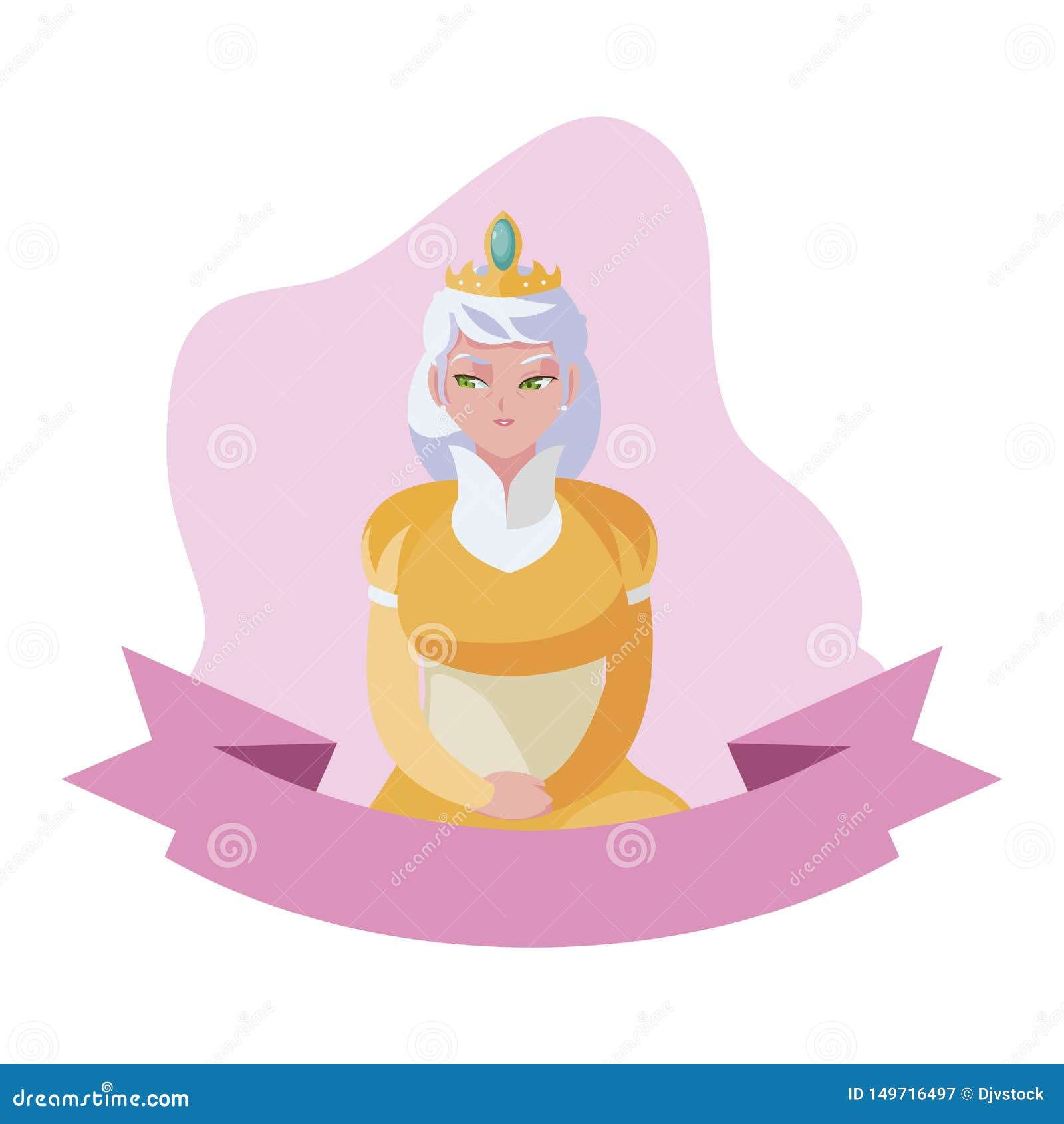 Beautiful Queen Avatar Character Vector Ilustration Stock Illustration ...