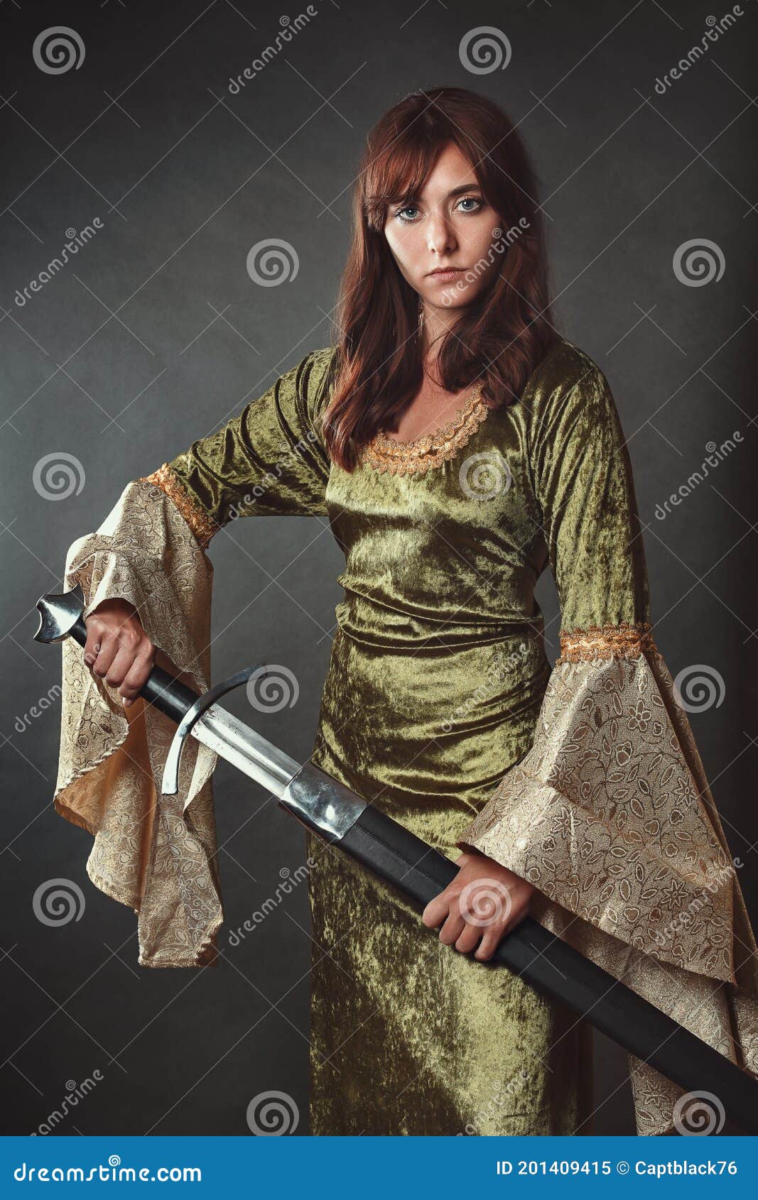 Beautiful queen with sword stock image. Image of fighter - 201409415