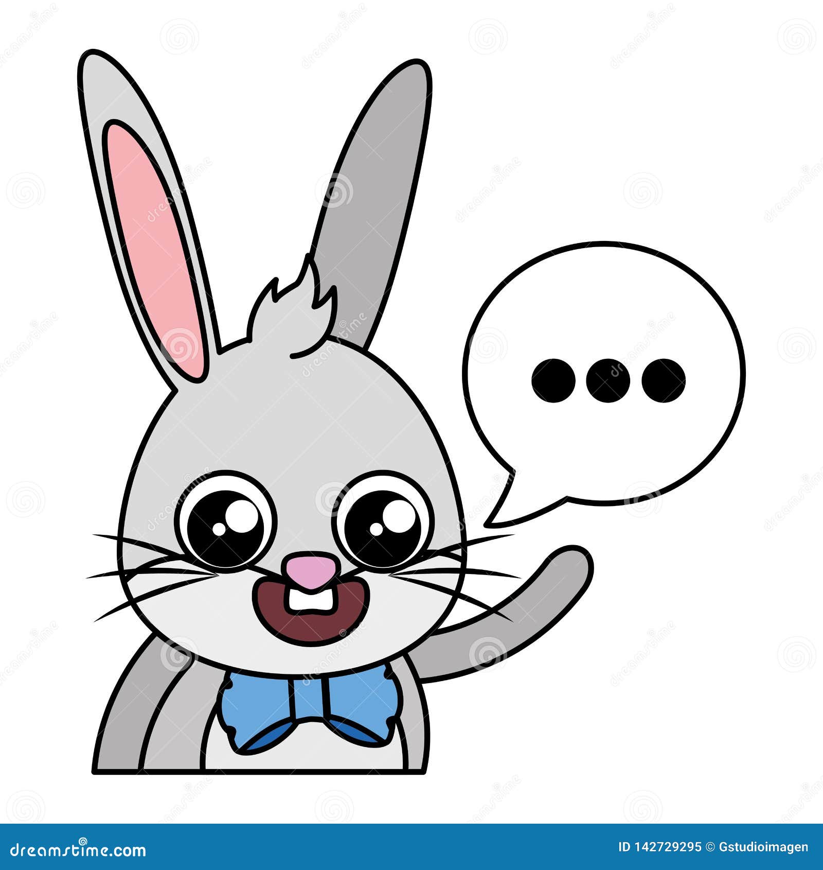 Beautiful Rabbit with Speech Bubble Easter Stock Vector - Illustration ...