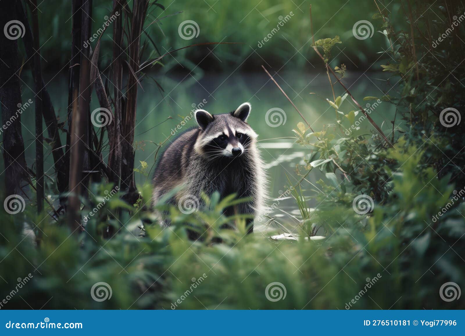 Beautiful Raccoon in Nature. Created Using Generative AI Technology ...