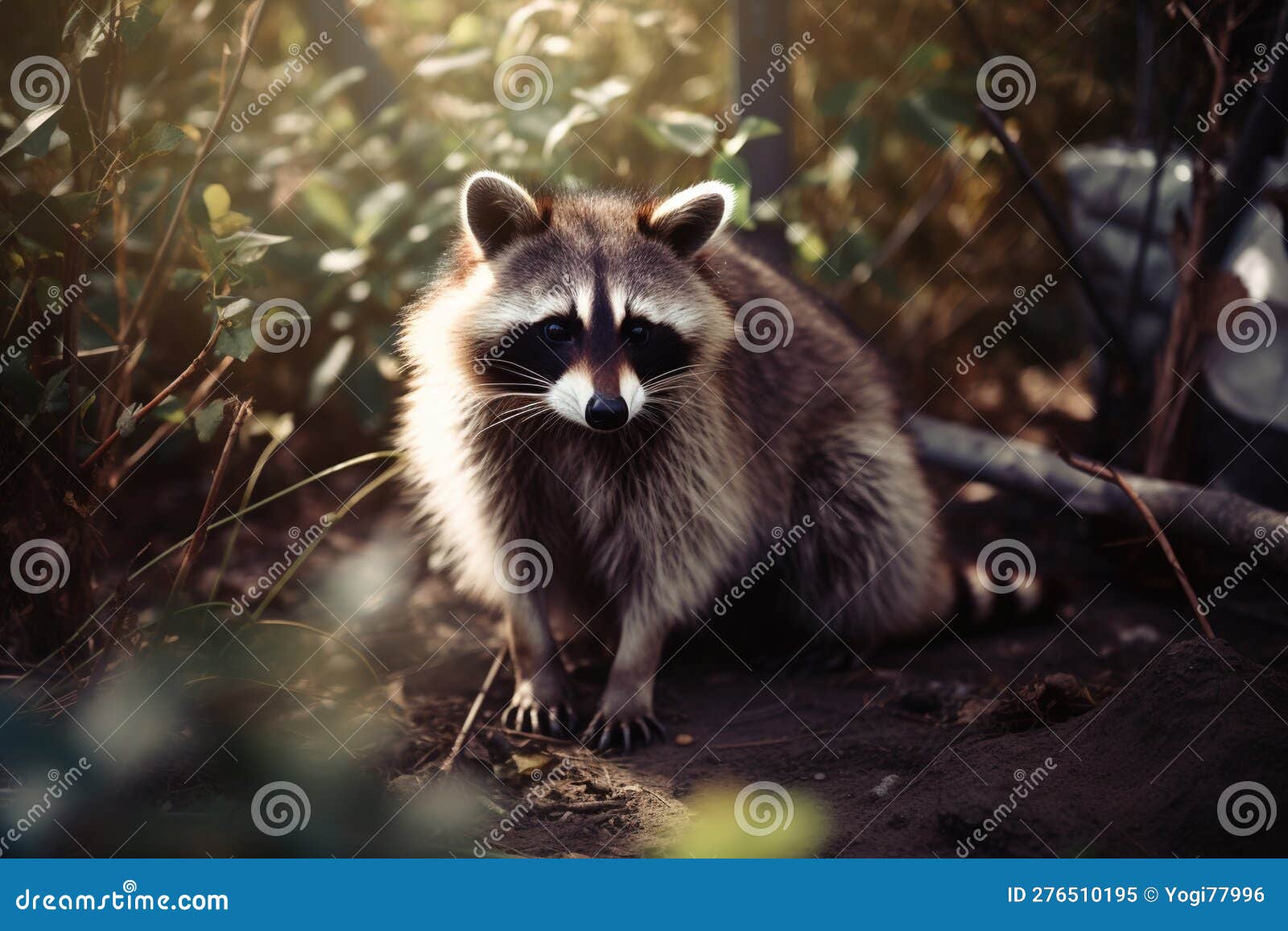 Beautiful Raccoon in Nature. Created Using Generative AI Technology ...