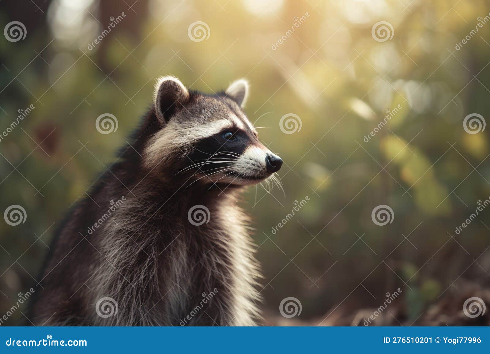 Beautiful Raccoon in Nature. Created Using Generative AI Technology ...