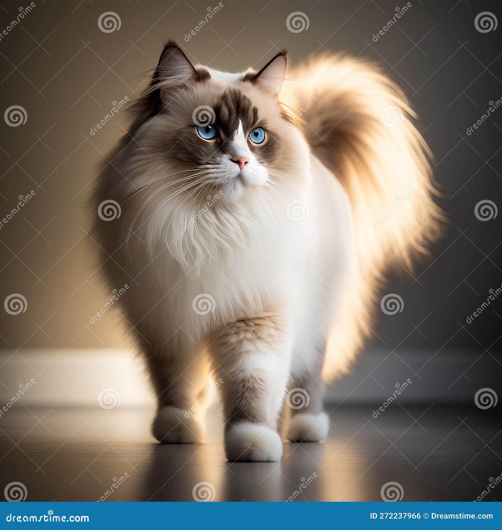 Beautiful Ragdoll Cat Watercolor Fantasy Clipart Illustration ...