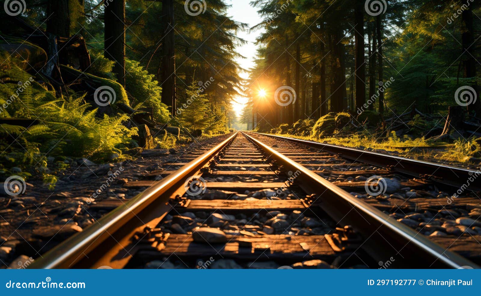 Beautiful Railway Track Front View Stock Illustration - Illustration of ...