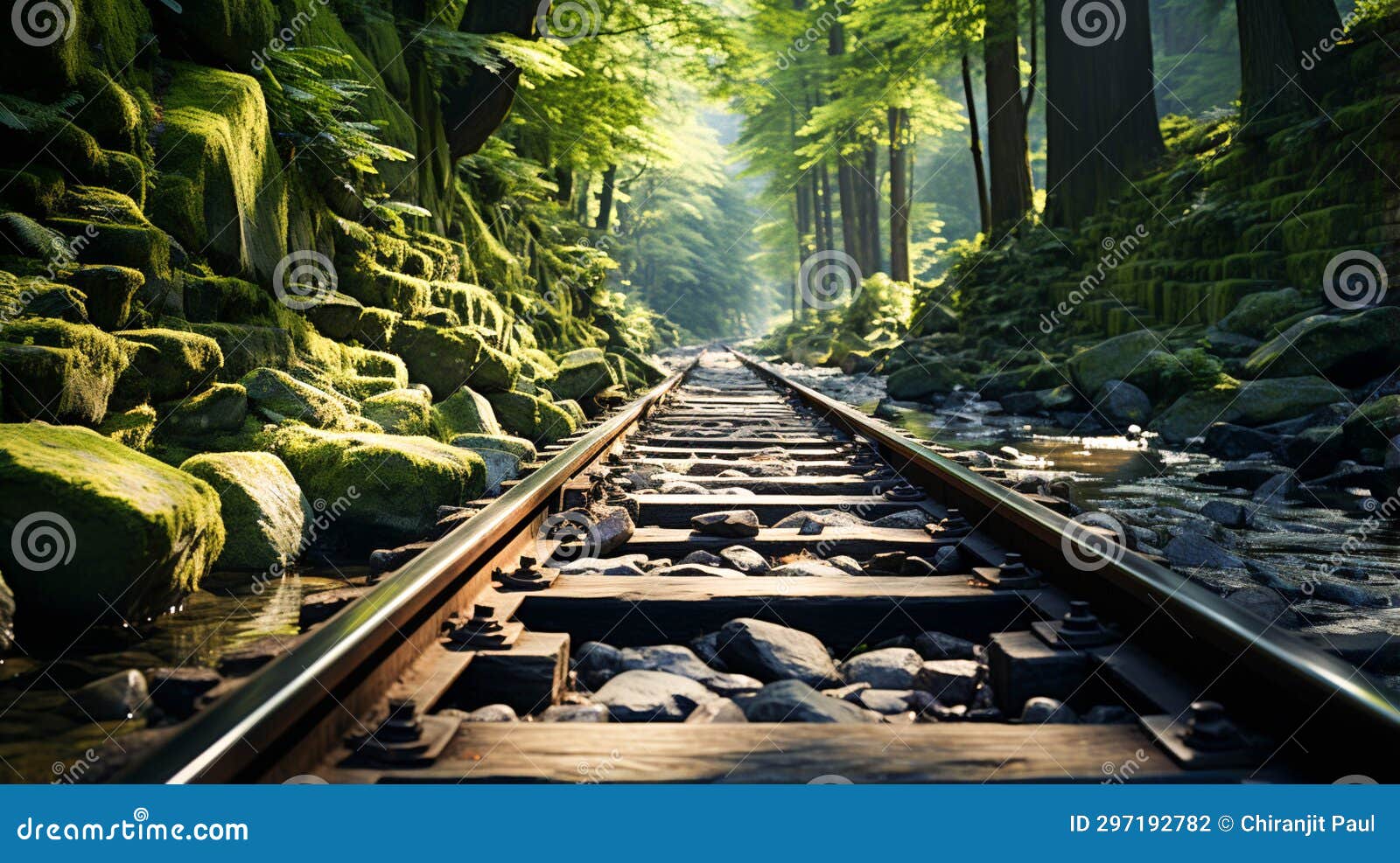 Beautiful Railway Track Front View Stock Illustration - Illustration of ...