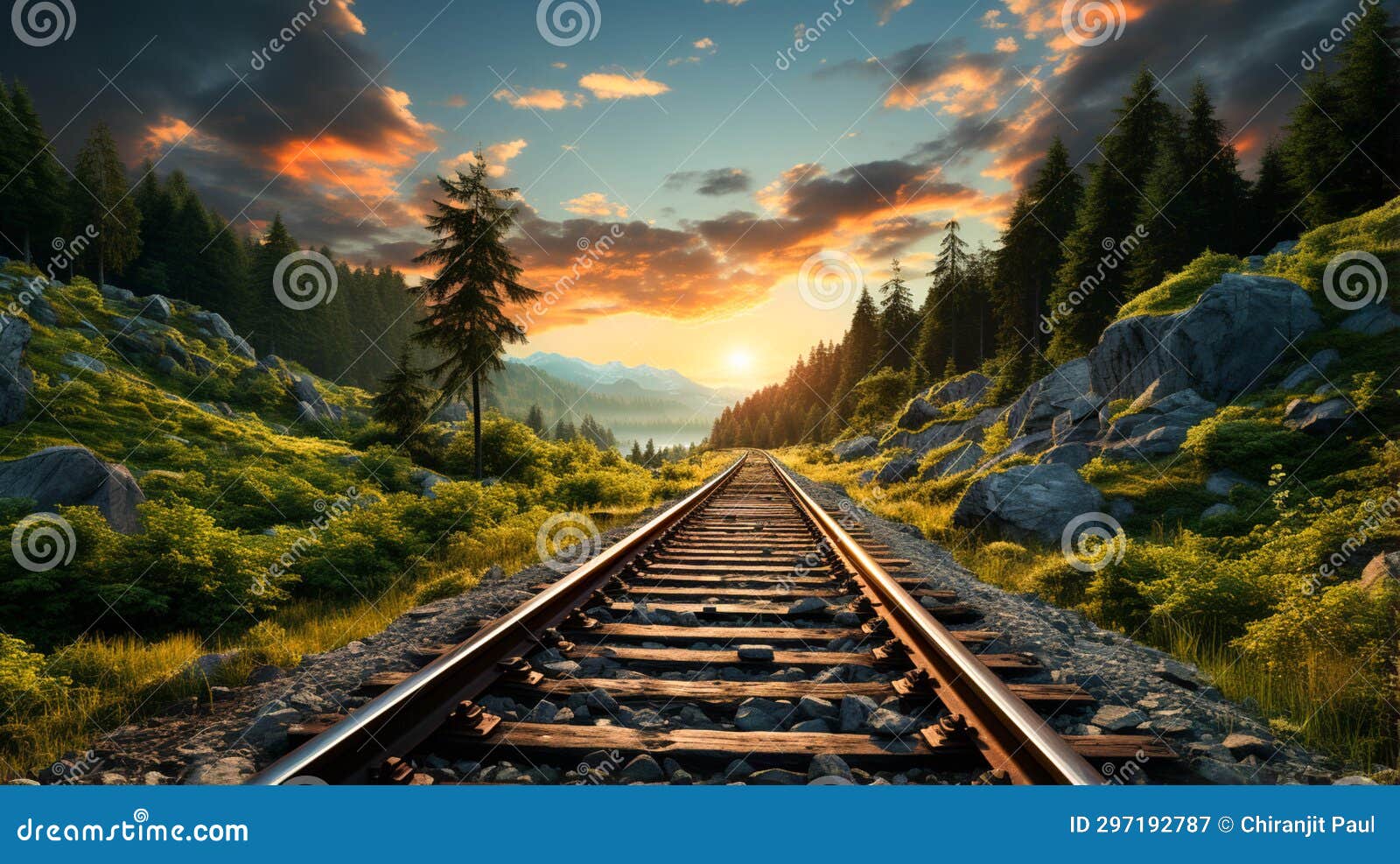 Beautiful Railway Track Front View Stock Image - Image of steel ...