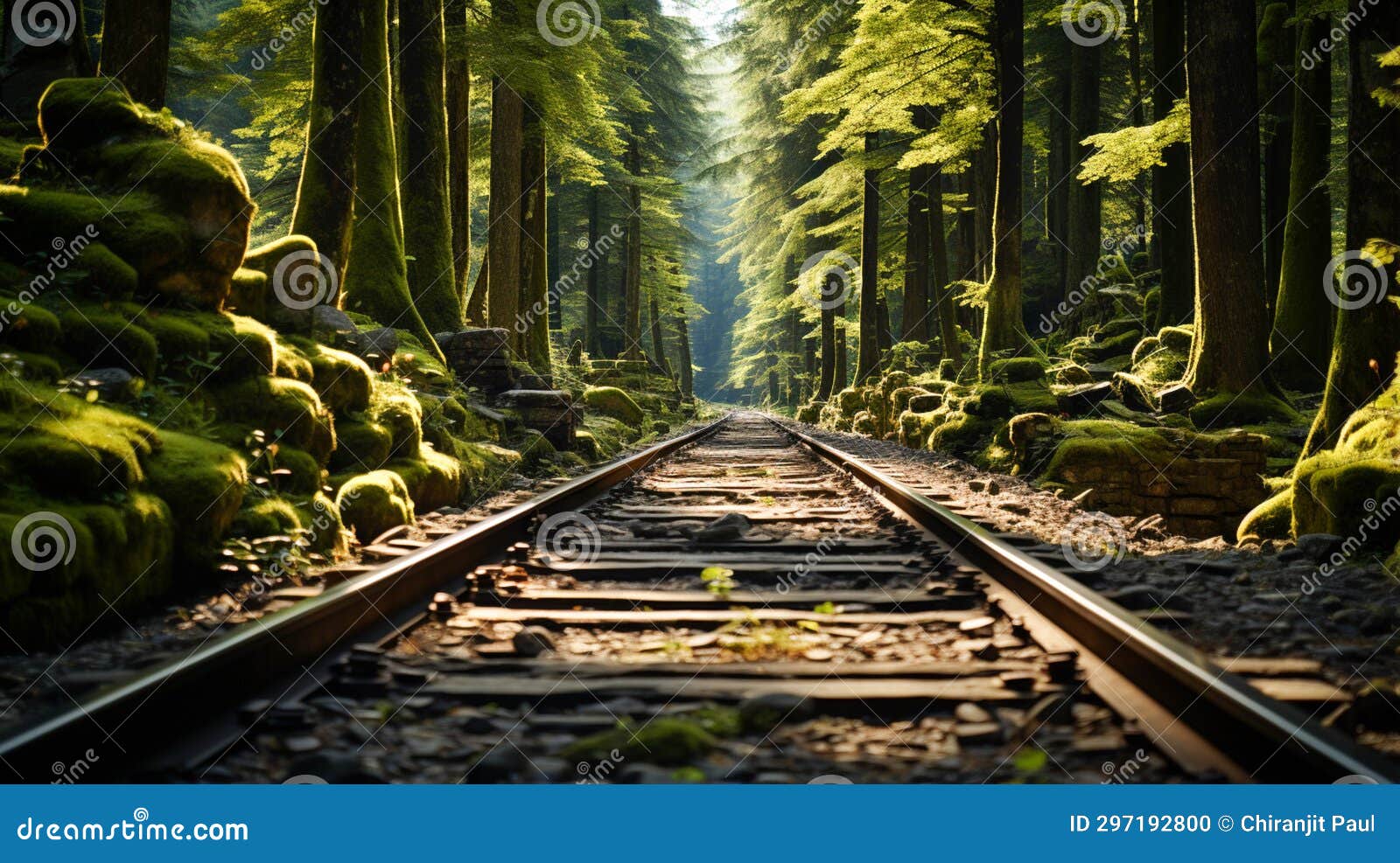 Beautiful Railway Track Front View Stock Photo - Image of morning ...