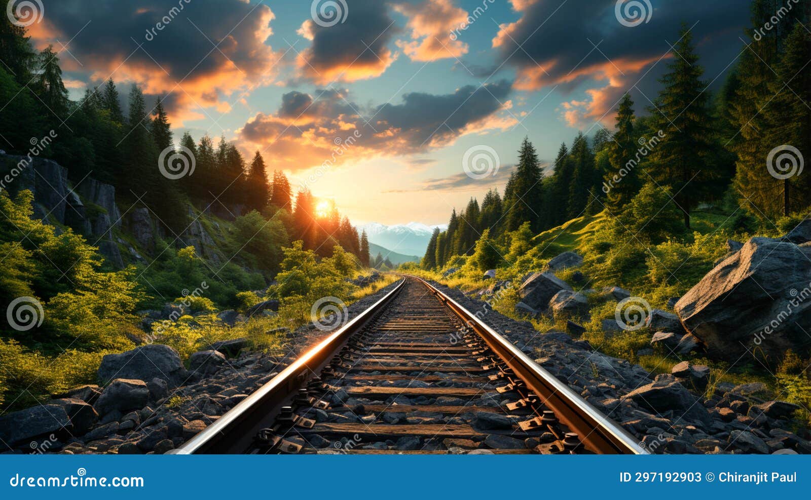 Beautiful Railway Track Front View Stock Image - Image of perspective ...