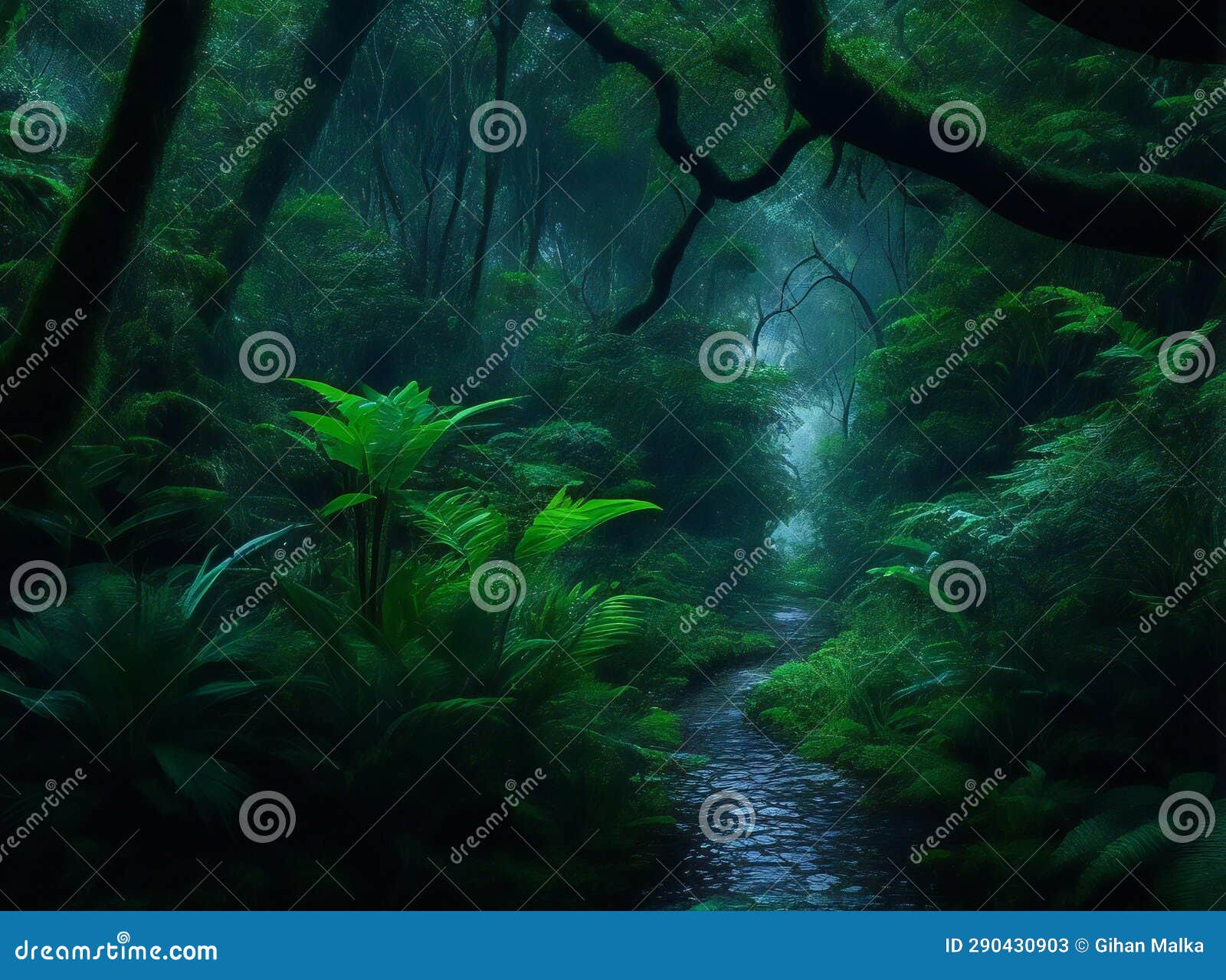 Beautiful Rain Forest at and Nature Trail Stock Image - Image of ...
