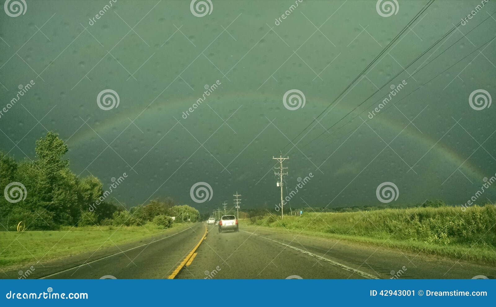 Beautiful Rainbow Over Michigan Stock Image - Image of cloud, grass ...