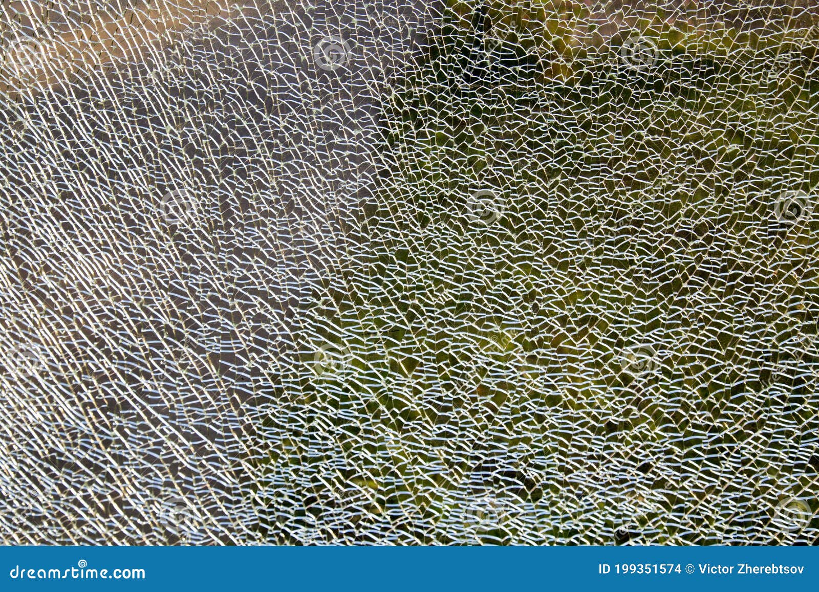 Beautiful Rainbow Pattern of Cracked Yellow Glass in the Contour Light ...
