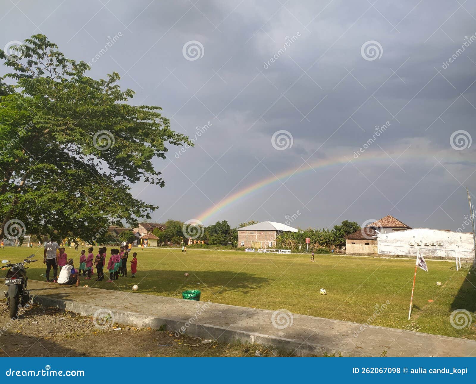 Beautiful rainbow scenery editorial stock photo. Image of beautiful ...