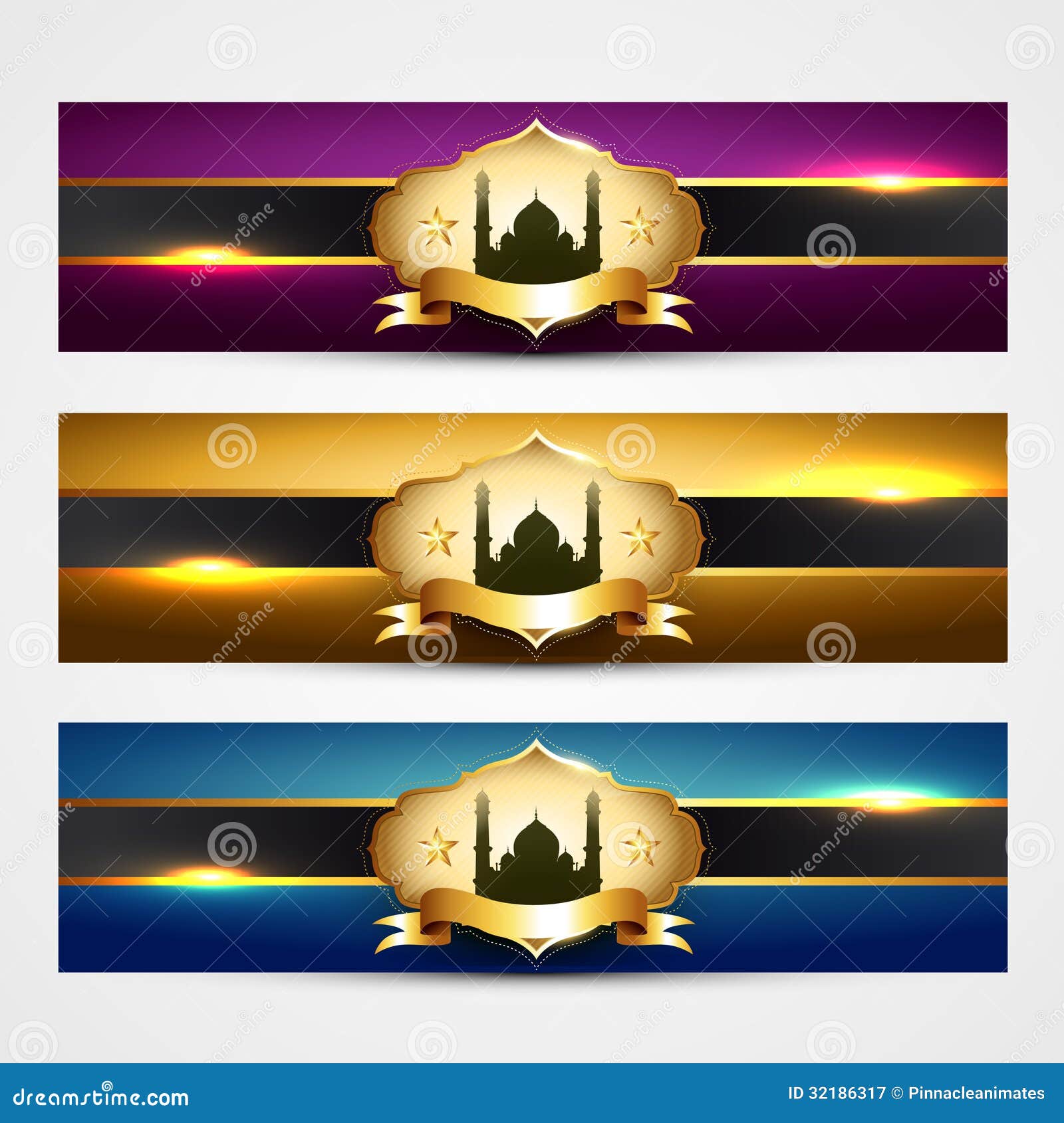 Beautiful ramadan headers stock vector. Illustration of allah - 32186317