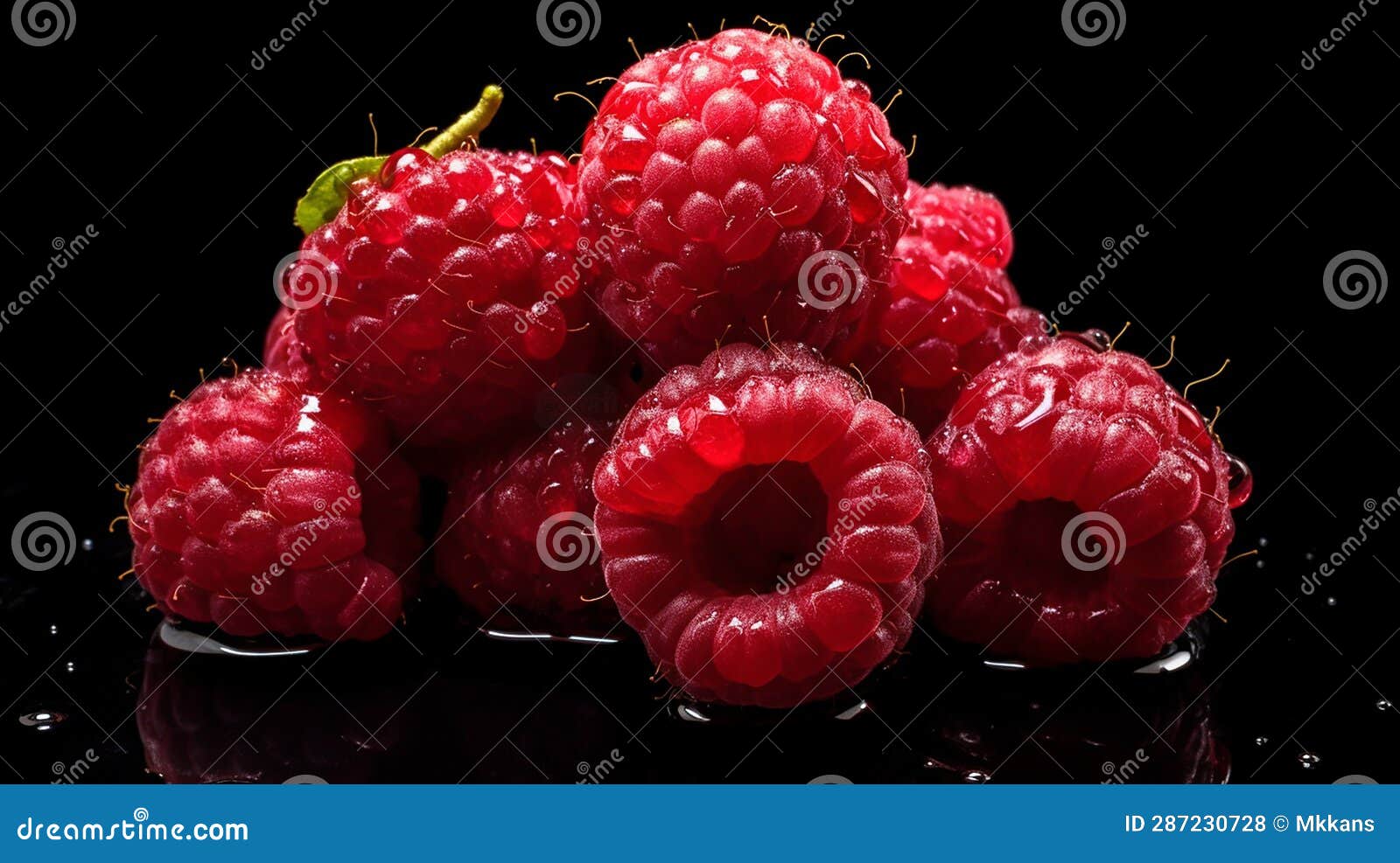 Beautiful Raspberries with Dew Droplets Stock Illustration ...