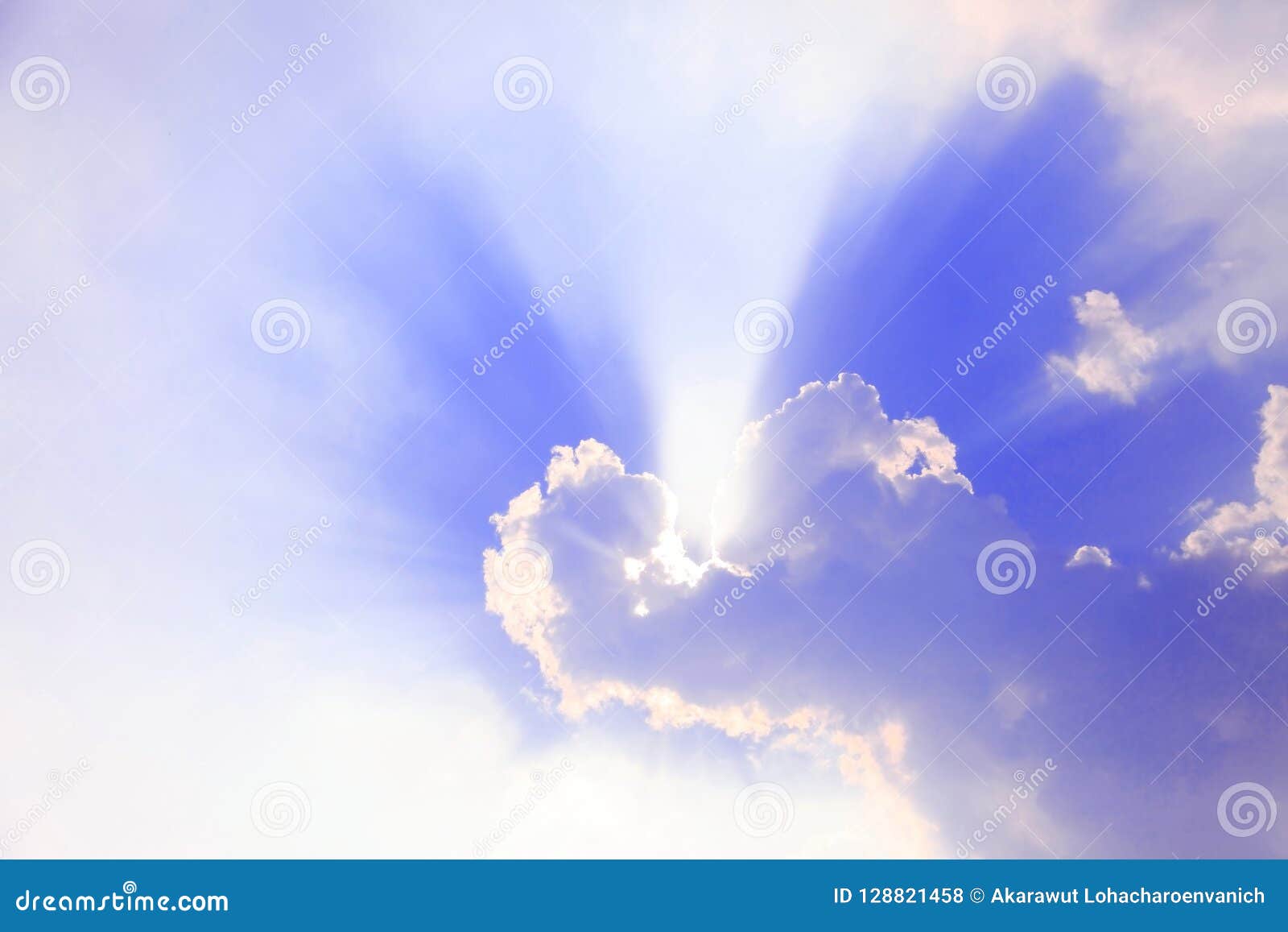 Beautiful Ray of Sunlight Shines through the Cloud Stock Photo - Image ...