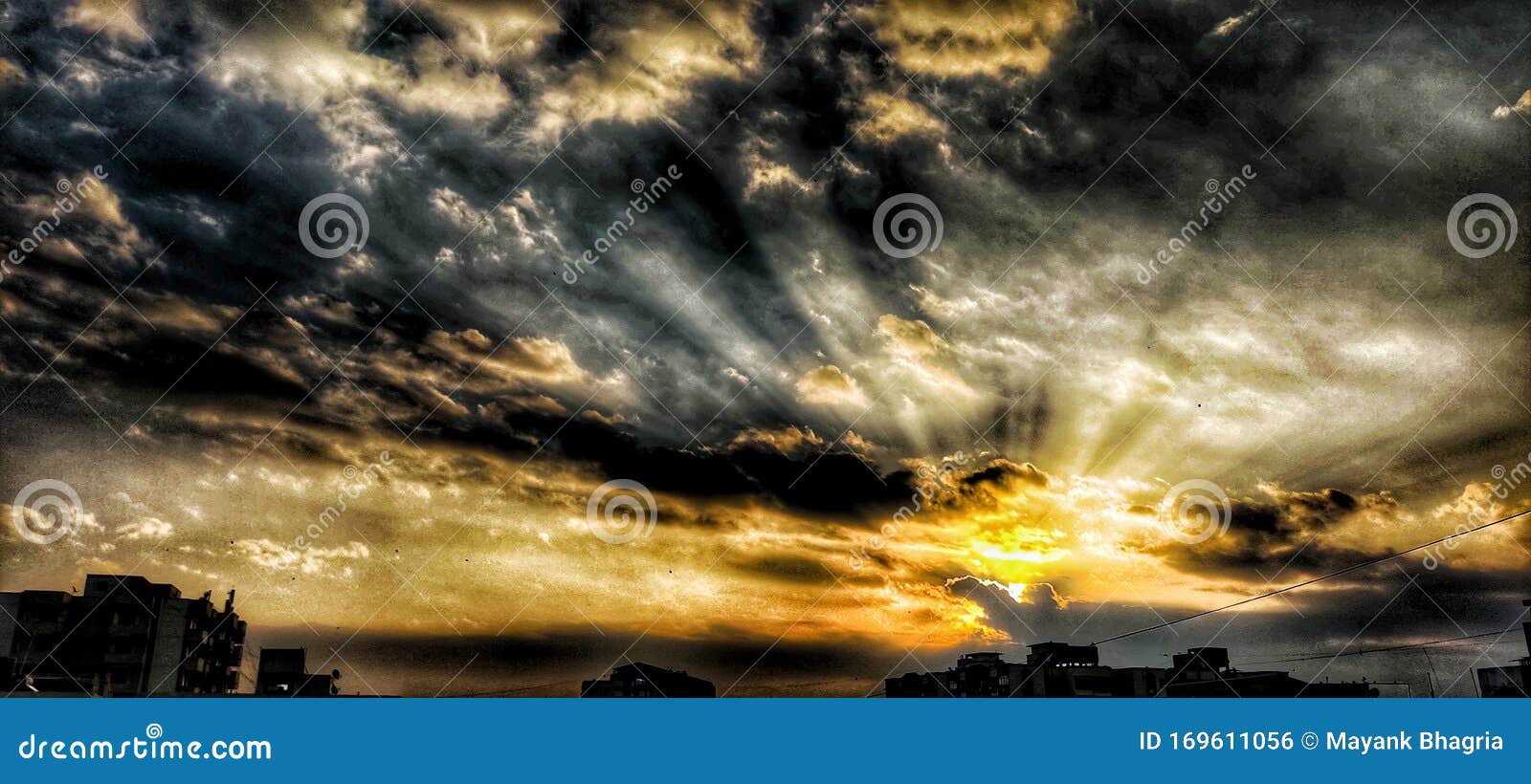 Beautiful Rays Coming Out of the Clouds Stock Photo - Image of evening ...