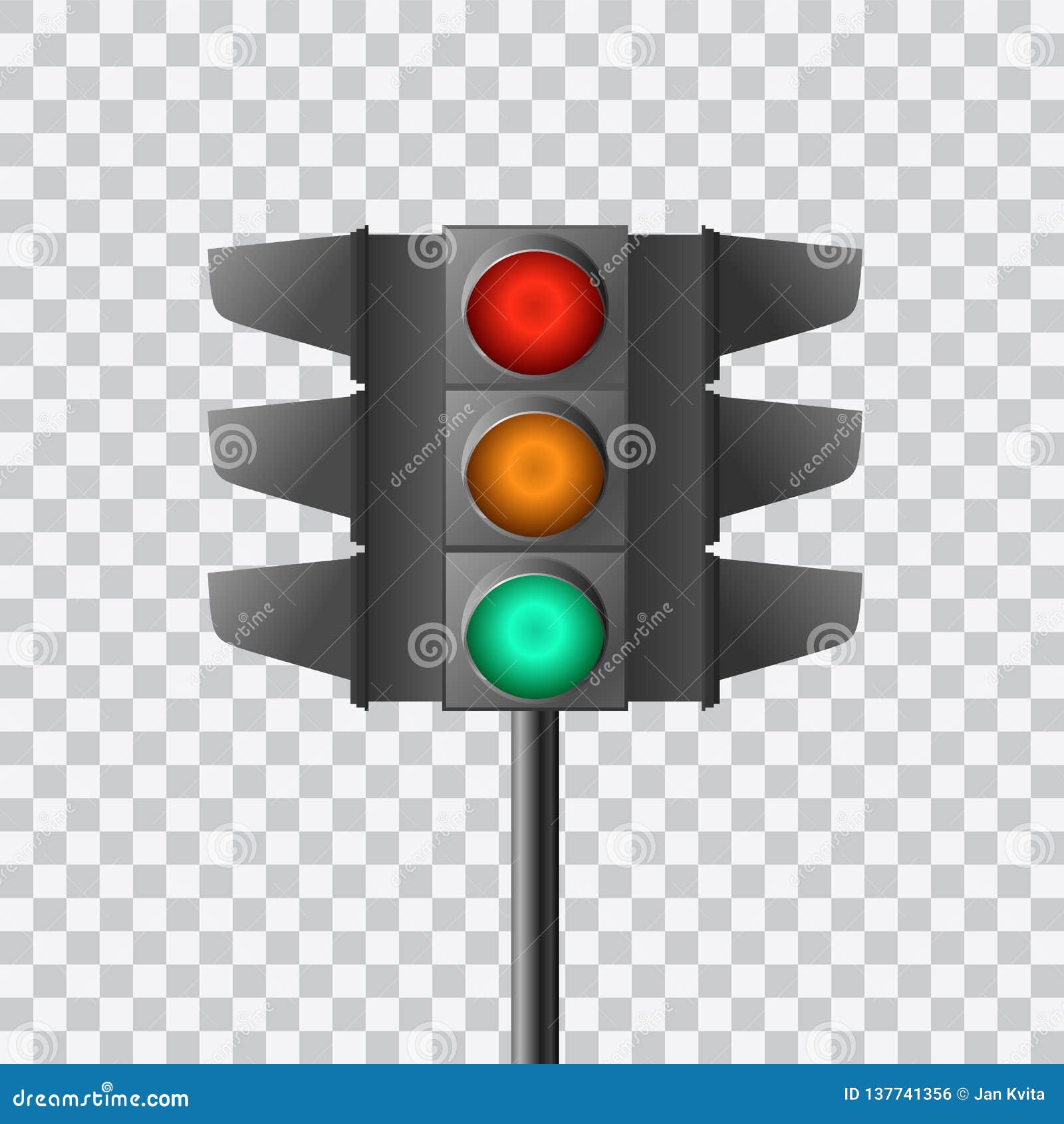 Beautiful Realistic Colorful Front View Traffic Lights Vector on ...