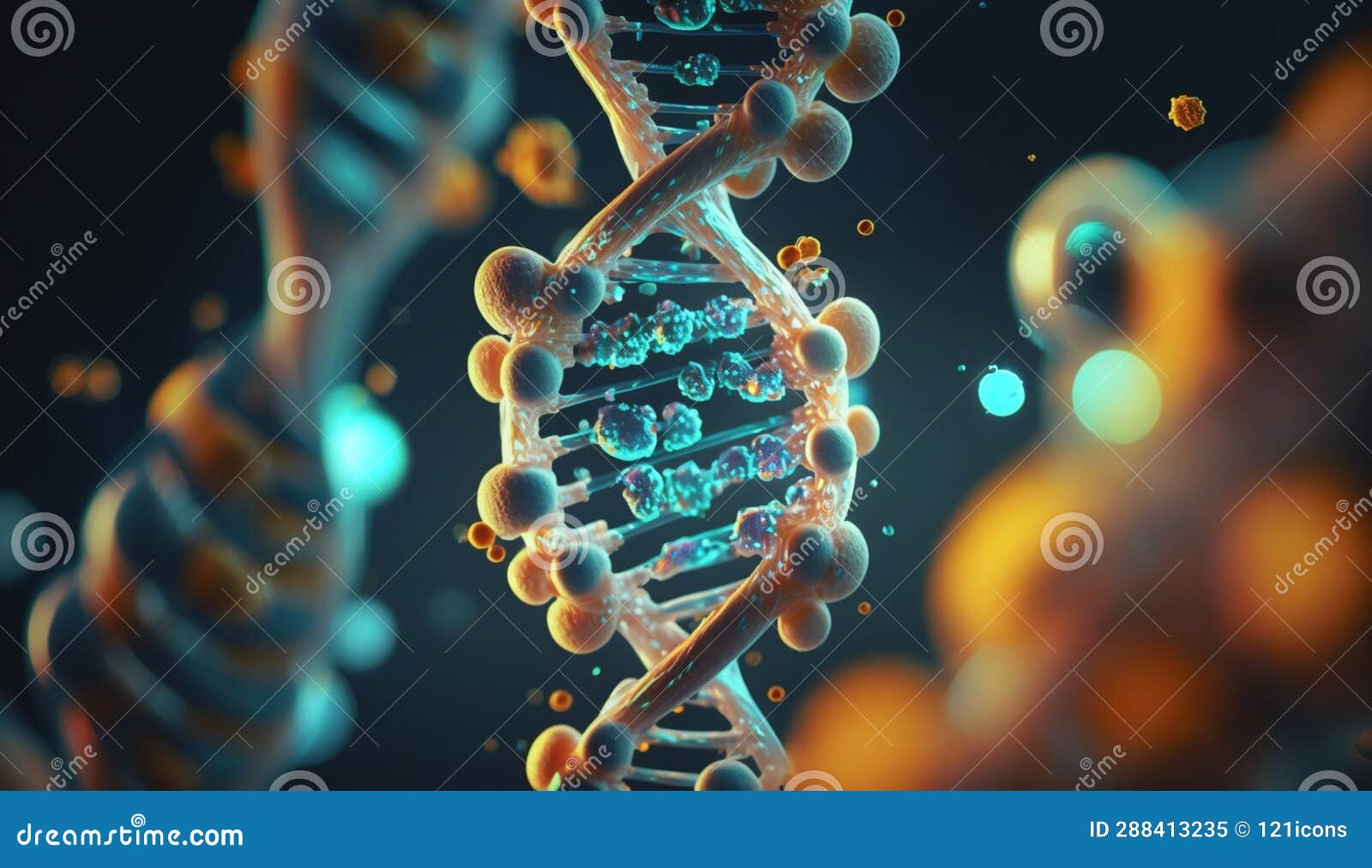 The Microscope View of Human DNA in the Future. Generative AI Stock ...