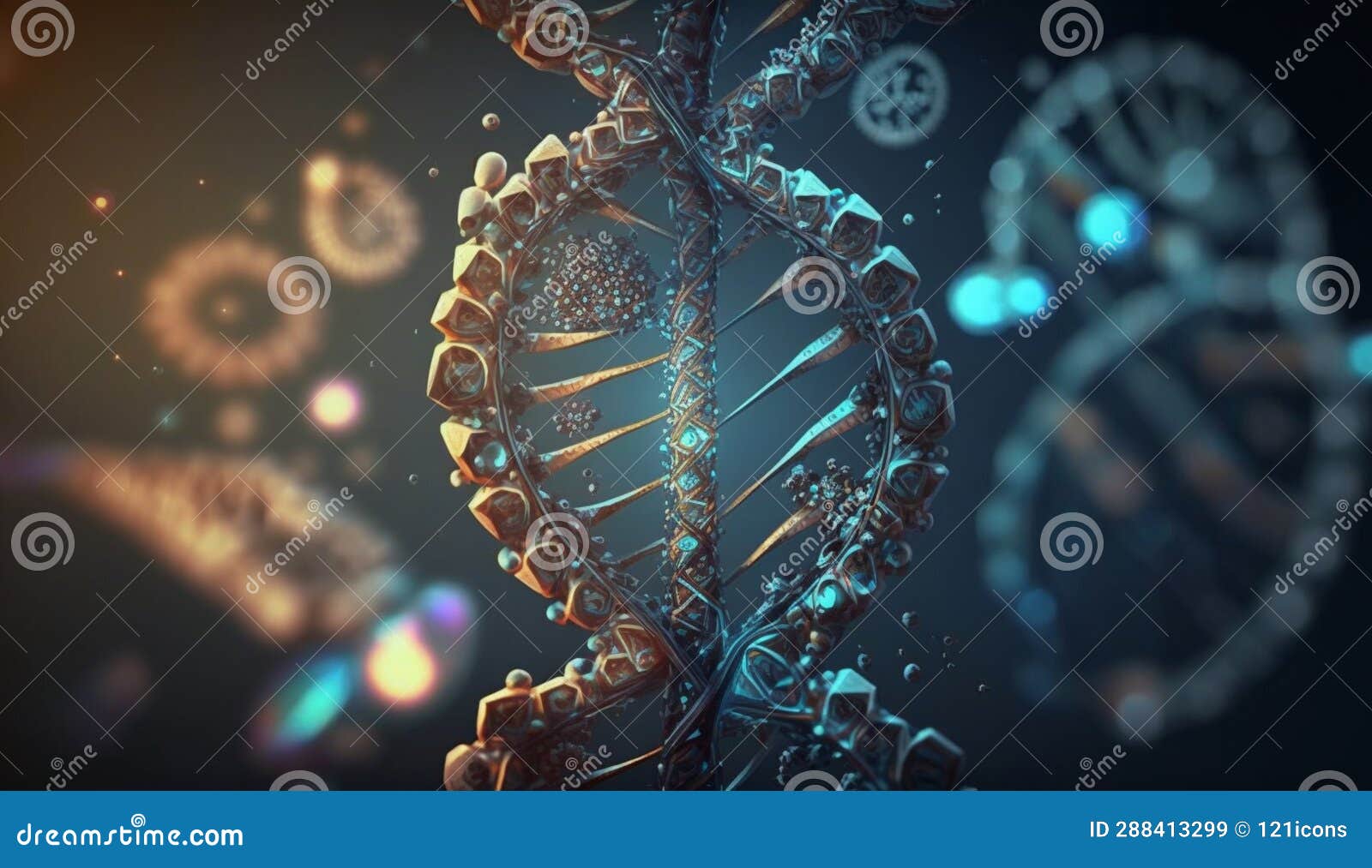 The Microscope View of Human DNA in the Future. Generative AI Stock ...