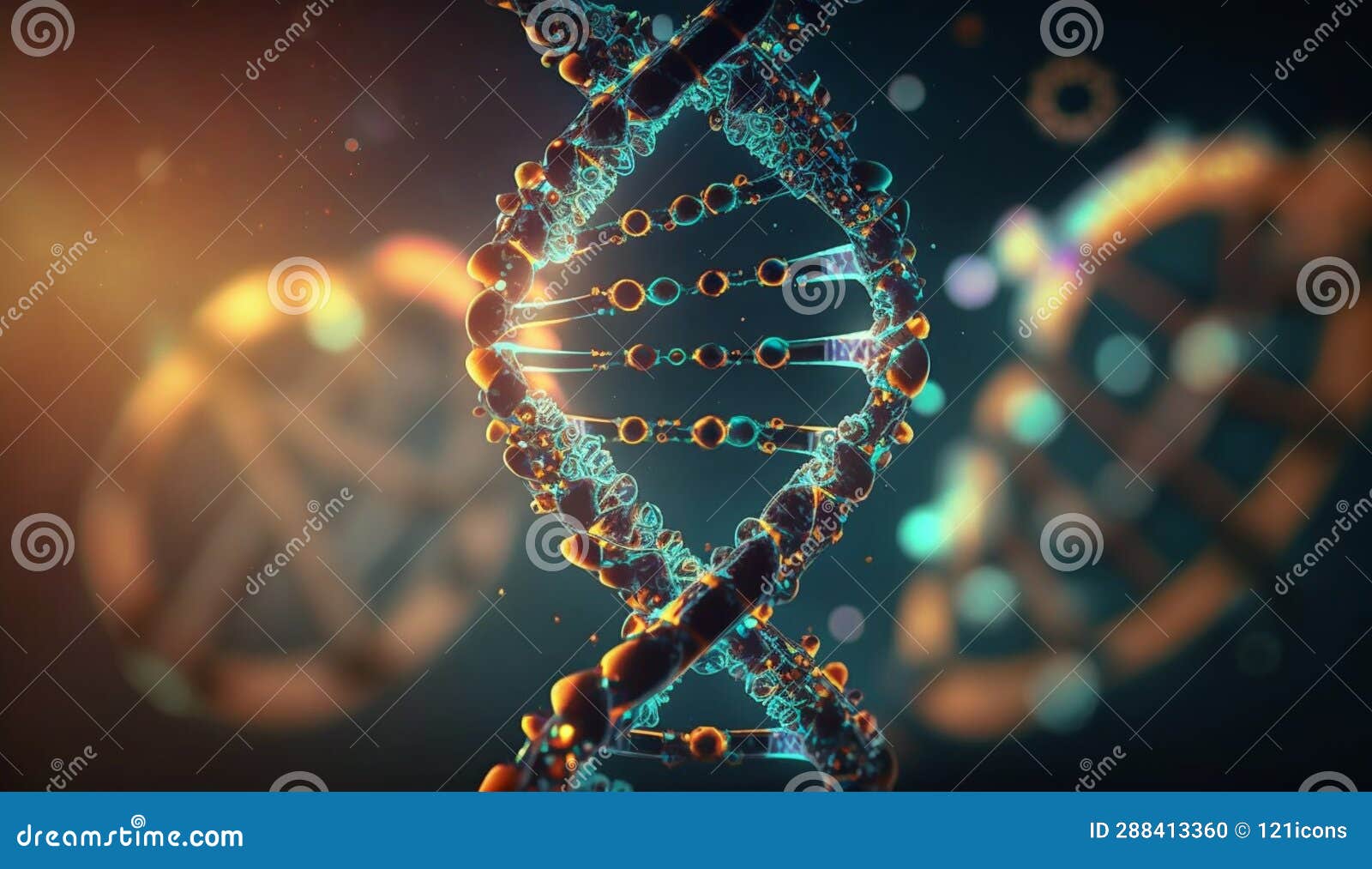 The Microscope View of Human DNA in the Future. Generative AI Stock ...