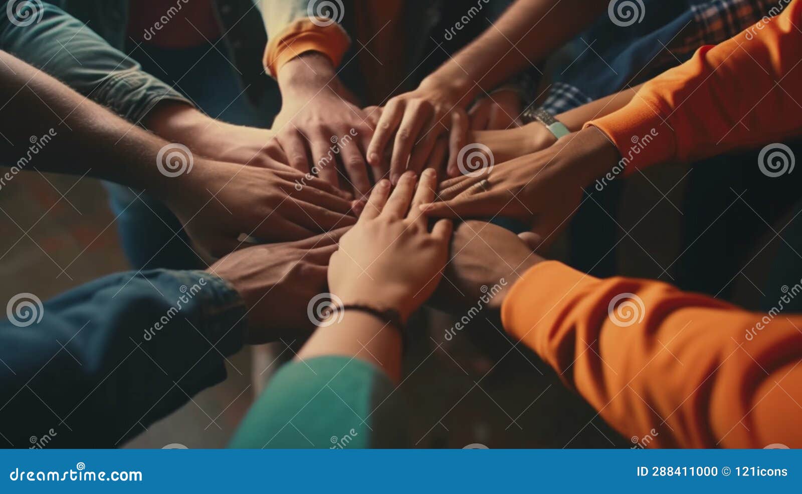Teamwork, Unity Concept, Group of Friends Put Their Hands Together ...
