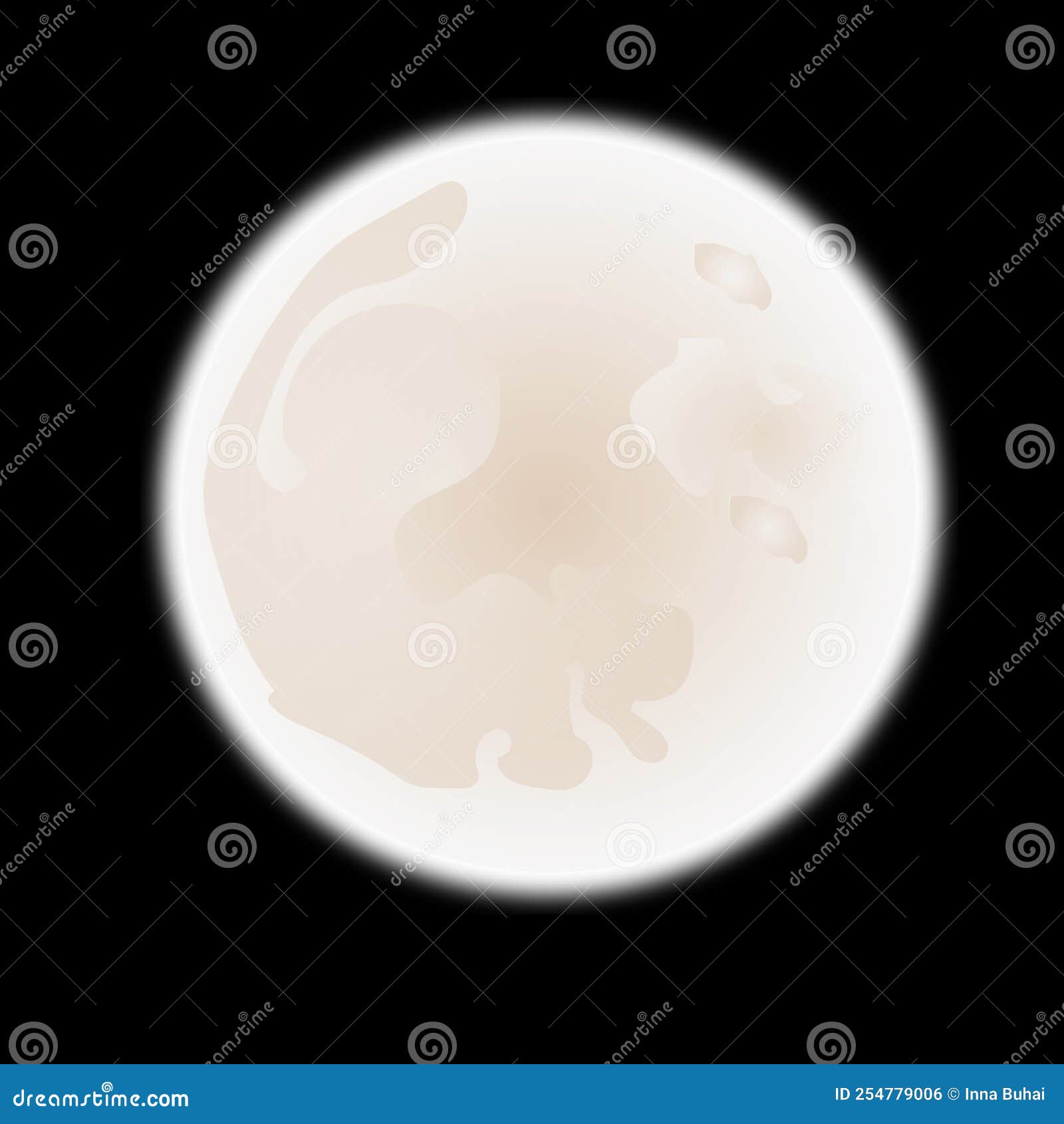 Beautiful Realistic Moon on a Night Background Stock Vector ...