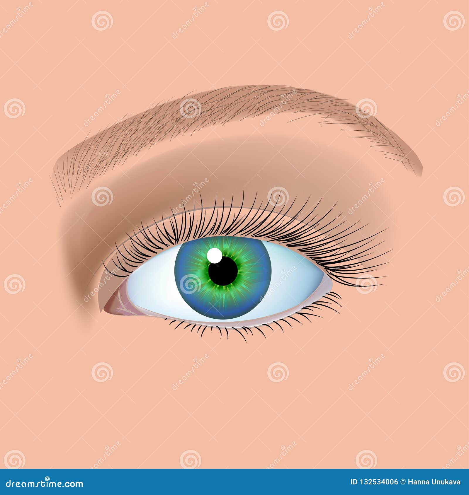 Realistic Neon Eye Isolated Stock Vector - Illustration of eyelid ...