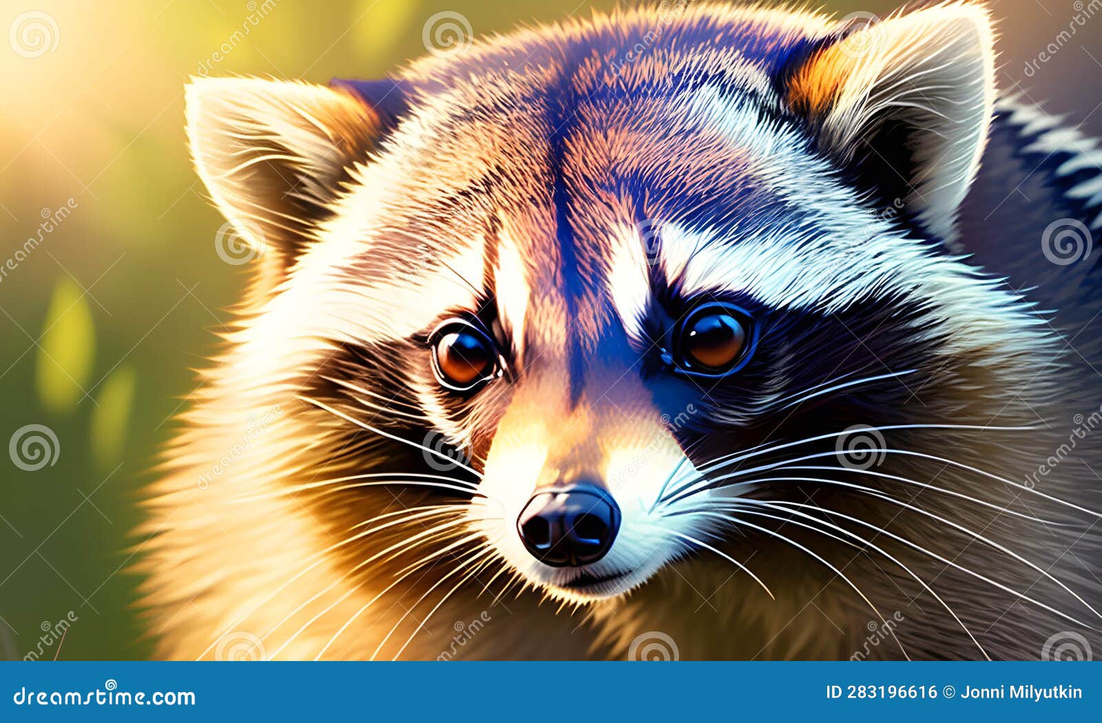 Beautiful and Realistic Raccoon Illustration Stock Illustration ...