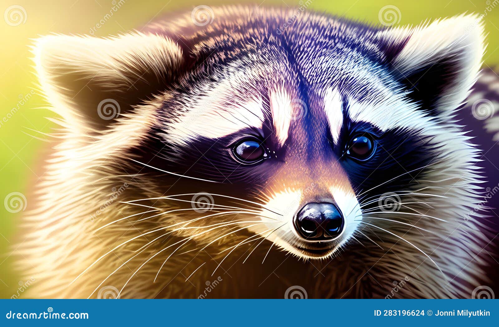 Beautiful and Realistic Raccoon Illustration Stock Illustration ...