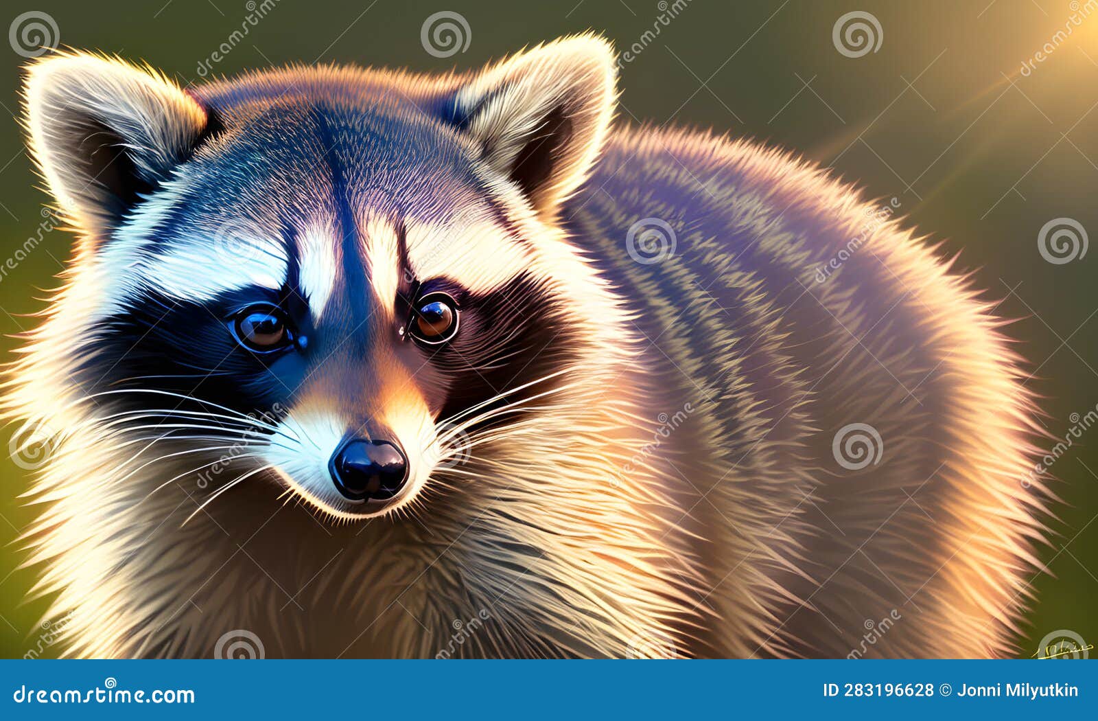 Beautiful and Realistic Raccoon Illustration Stock Illustration ...