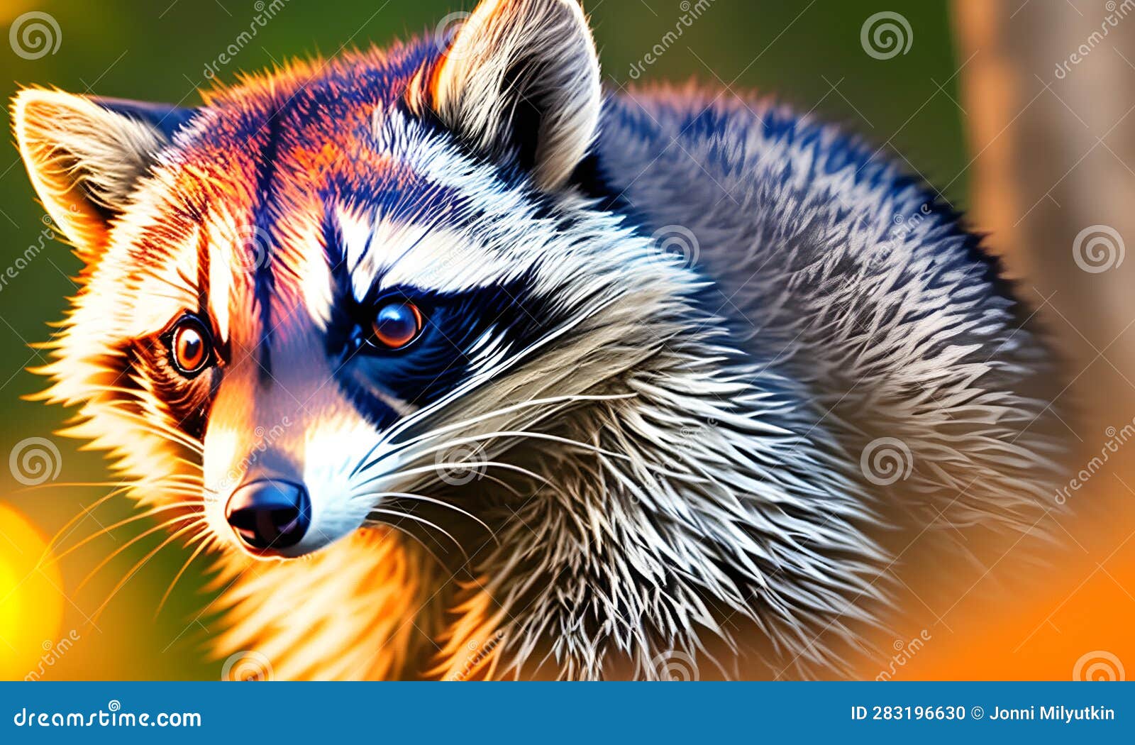 Beautiful and Realistic Raccoon Illustration Stock Illustration ...