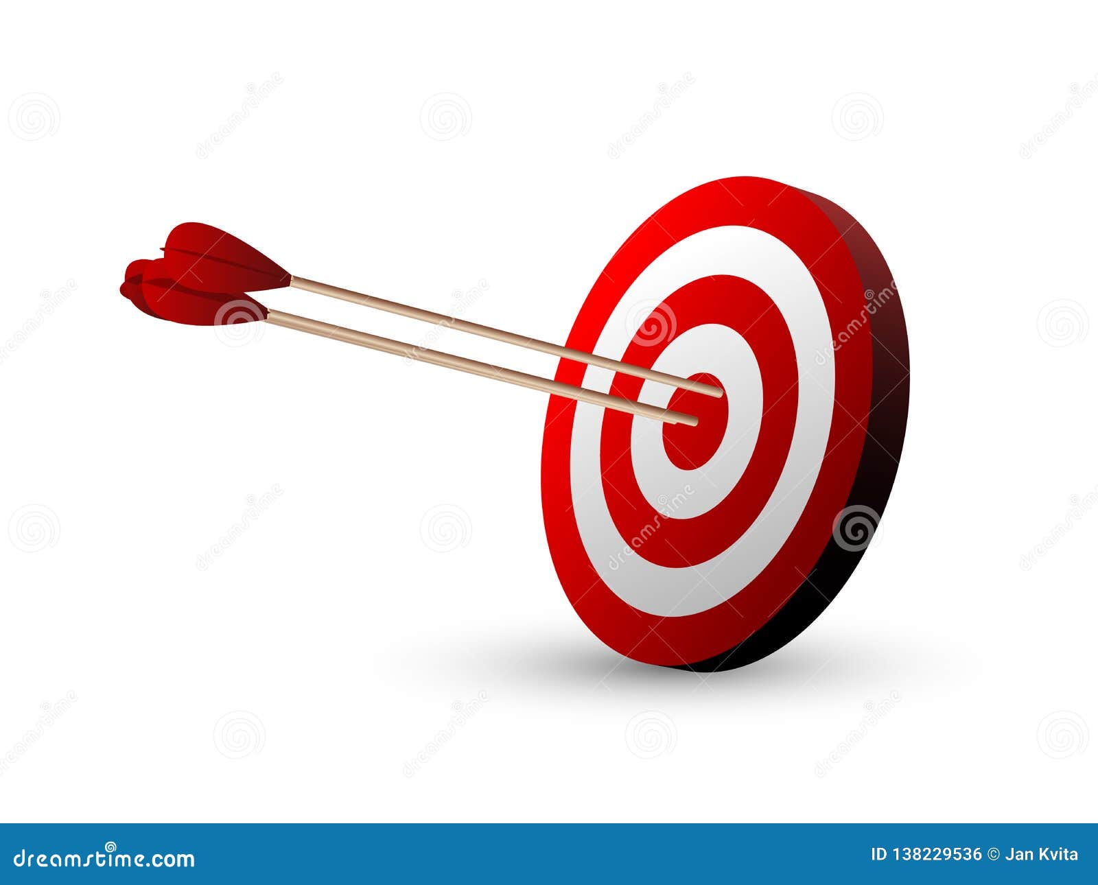 Beautiful Realistic Red and White Archery Targets on White Background ...