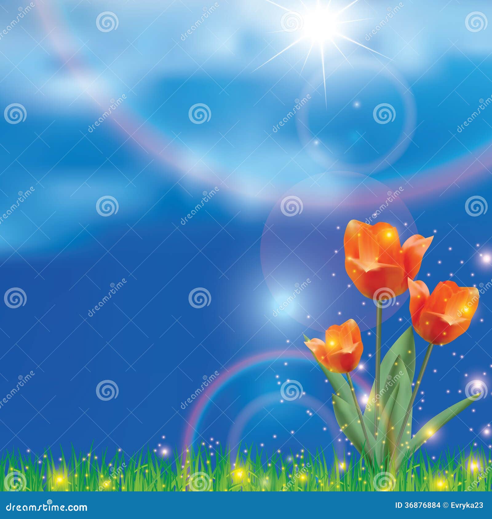 Beautiful realistic spring stock illustration. Illustration of garden ...