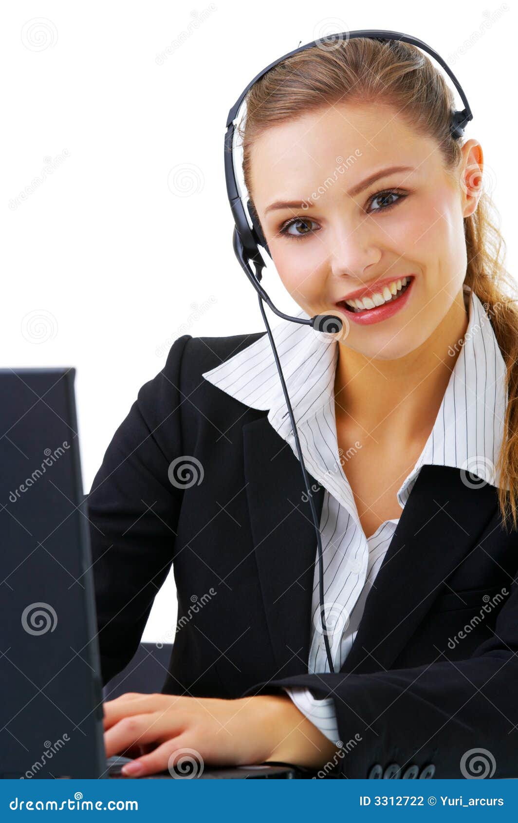 Beautiful receptionist stock photo. Image of customer - 3312722