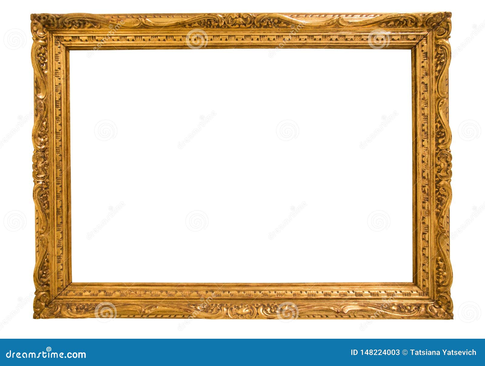 Rectangular Frame for a Mirror on Isolated Background Stock ...