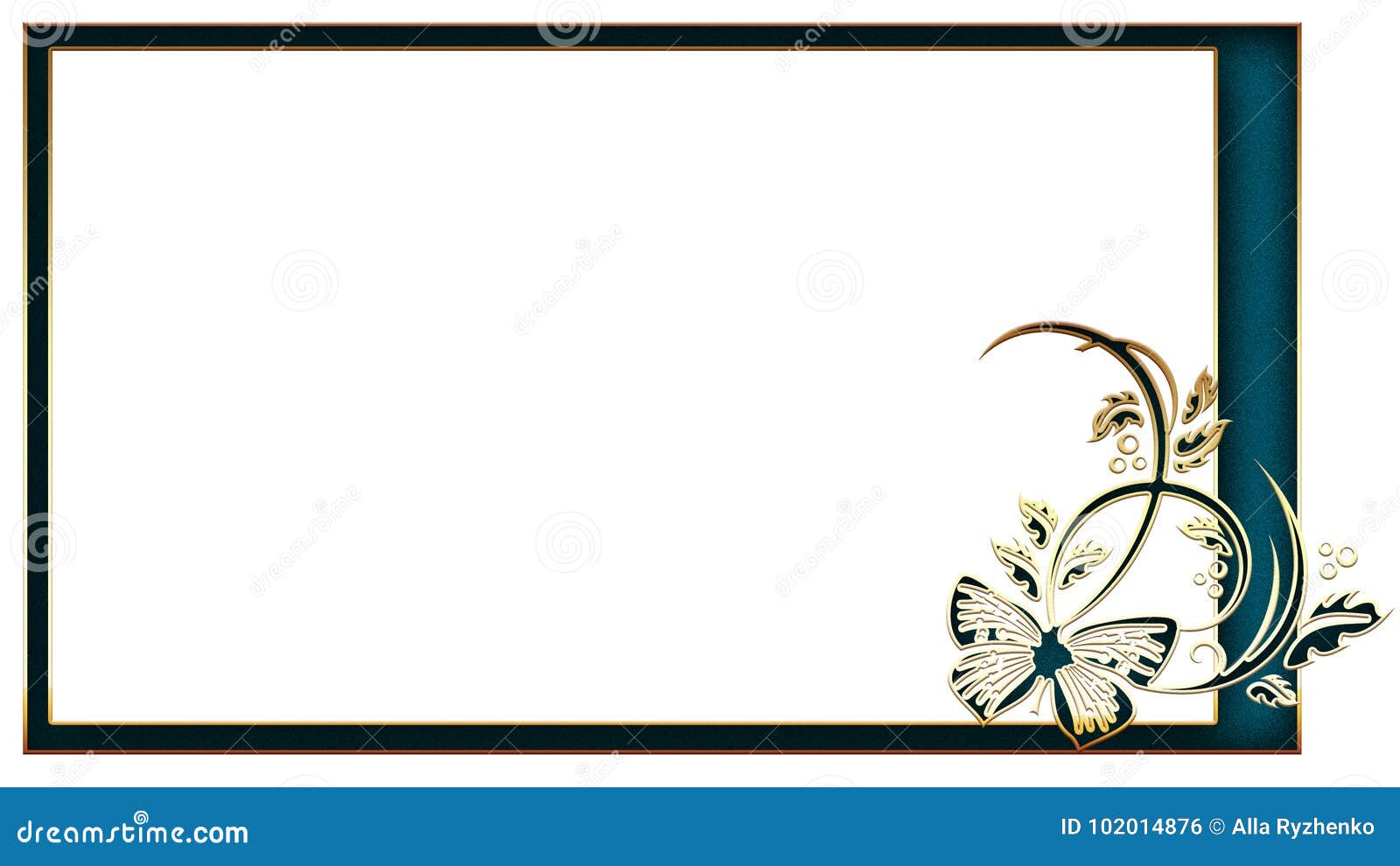 Rectangular Frame for Photo Floral Ornament for Creativity Stock ...