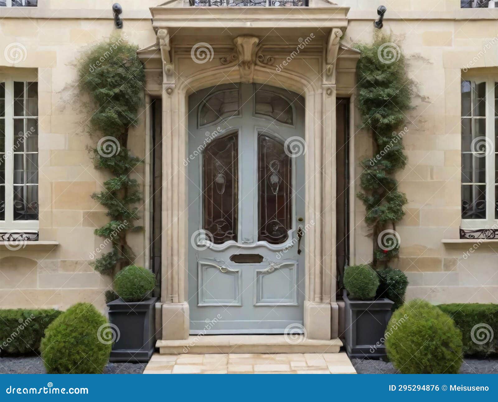 Beautiful Rectangular Single Door, Front Entrance of a French House ...