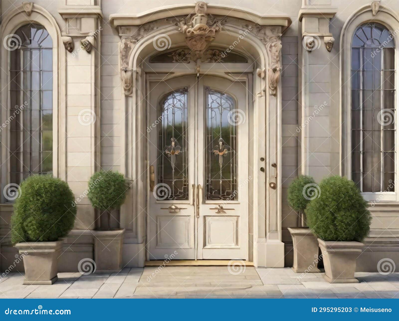 Beautiful Rectangular Single Door, Front Entrance of a French House ...