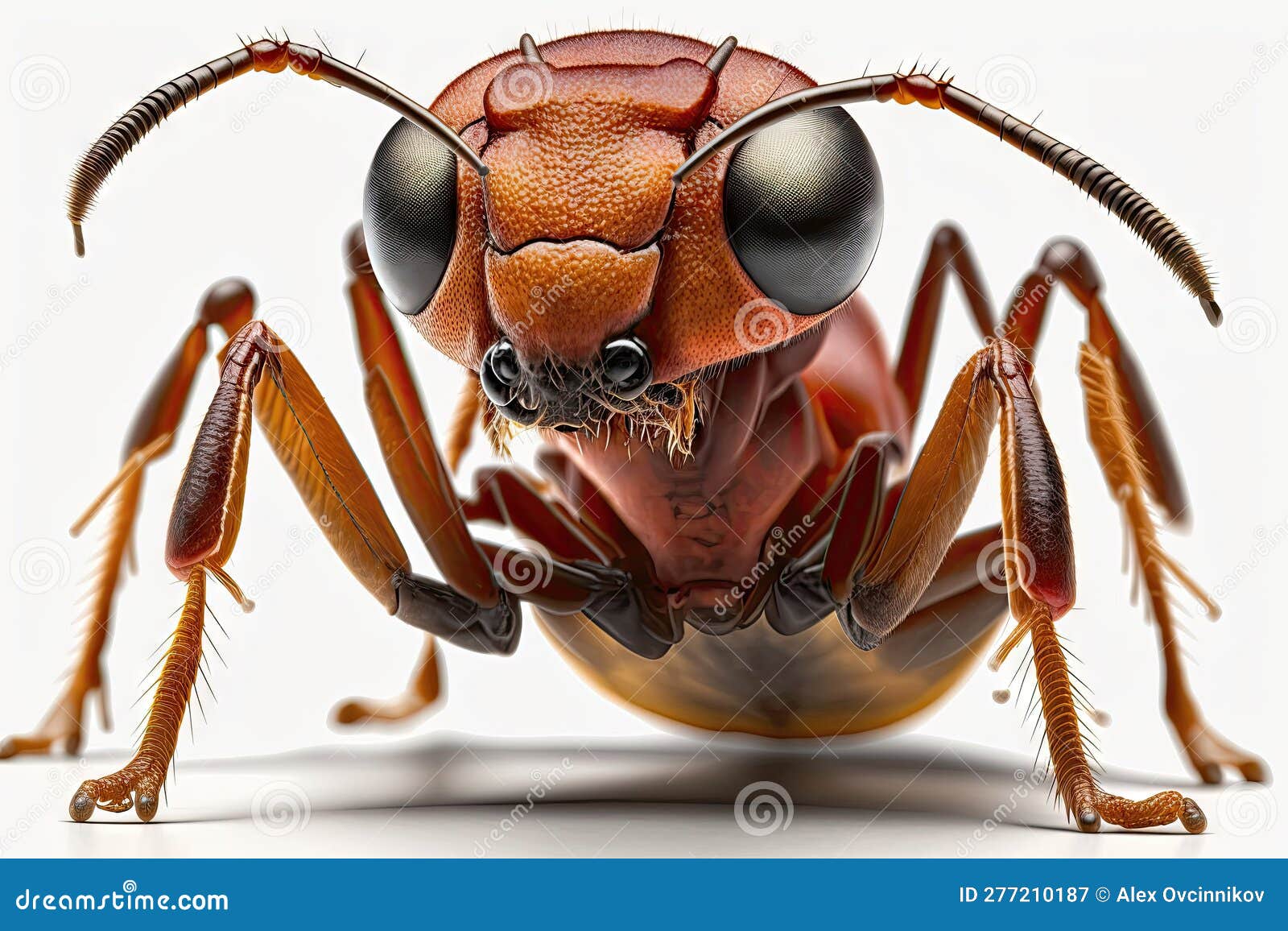 Beautiful Red Ant on White Background for Nature Lovers. Stock ...