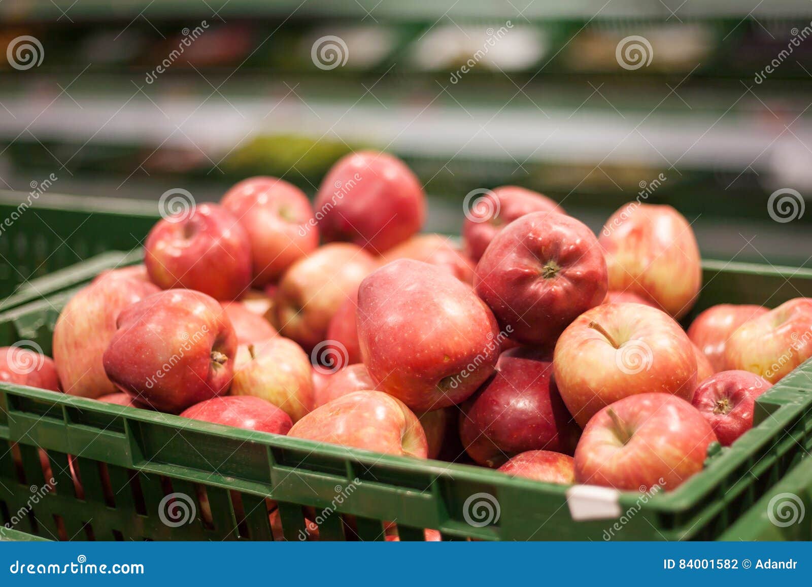 Beautiful Red Apples on a Counter Stock Photo - Image of fruits ...