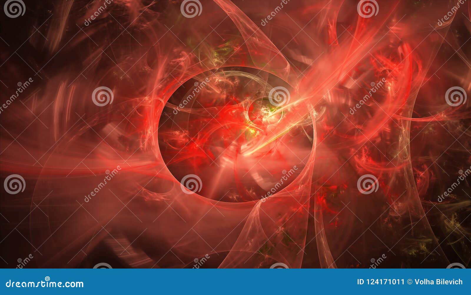 Beautiful Red Background of Glowing Particles and Lines with Depth of ...