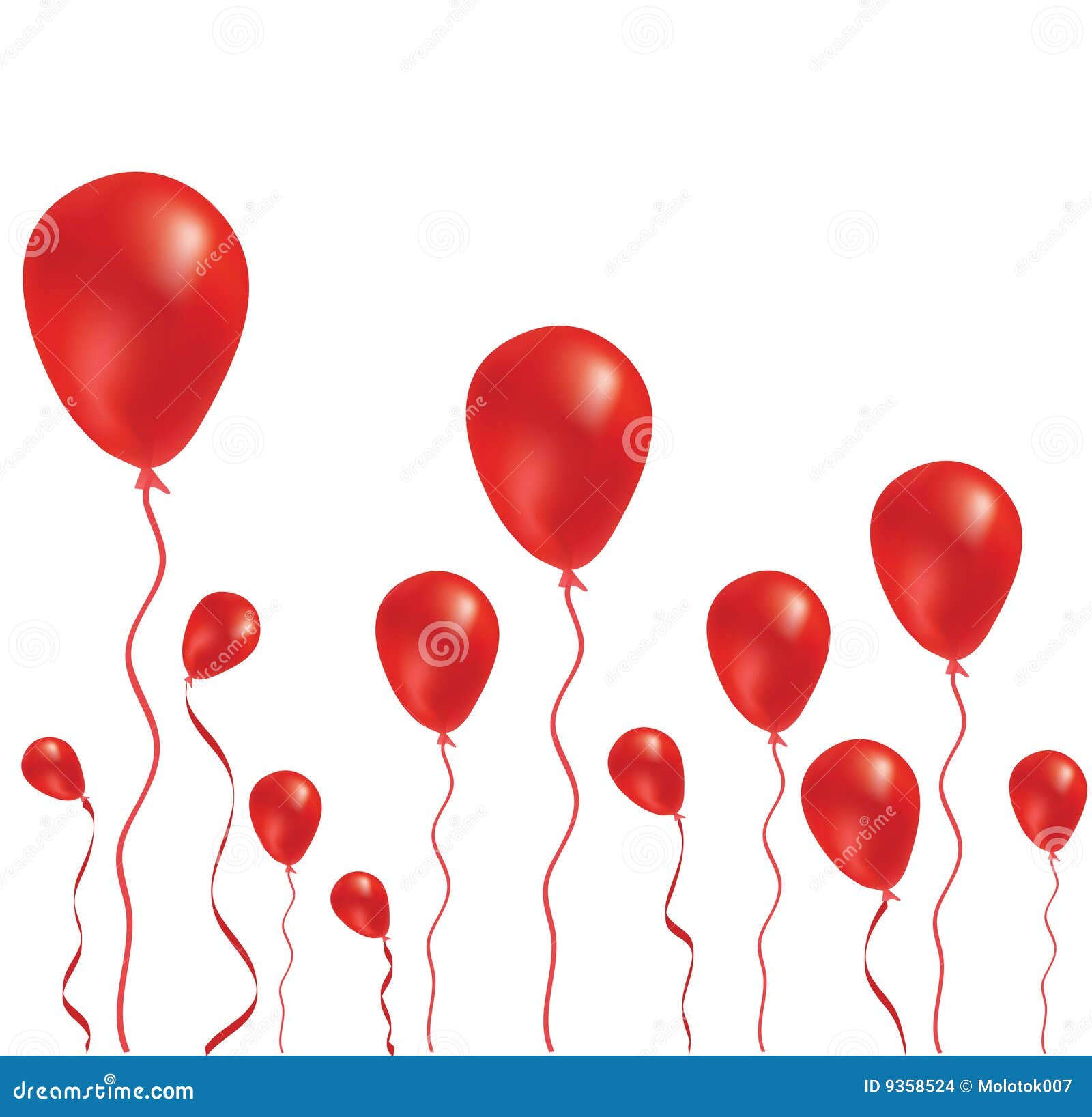 Beautiful Red Balloon in the Air. Stock Vector - Illustration of love ...