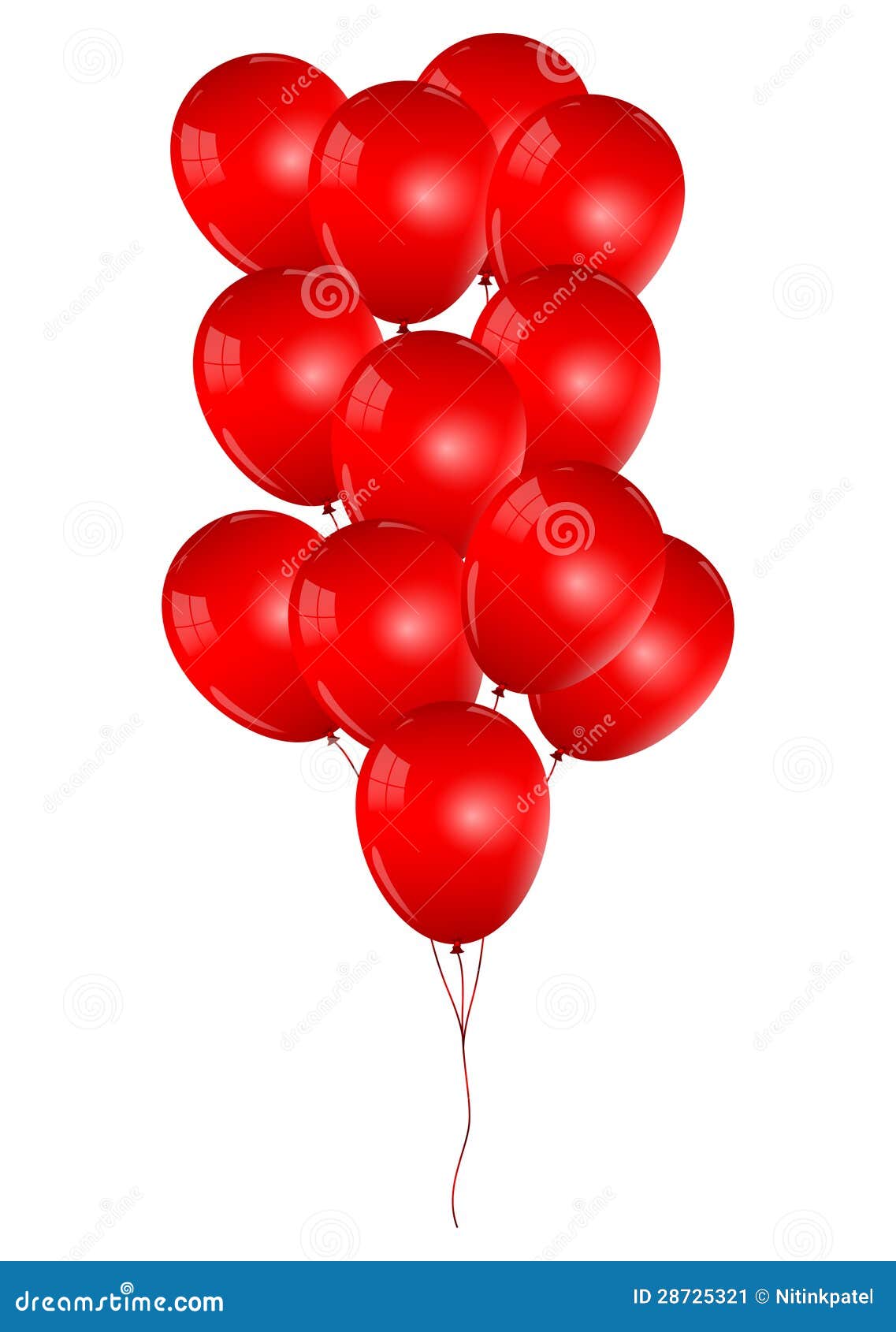 Beautiful Red Balloons stock vector. Illustration of round - 28725321