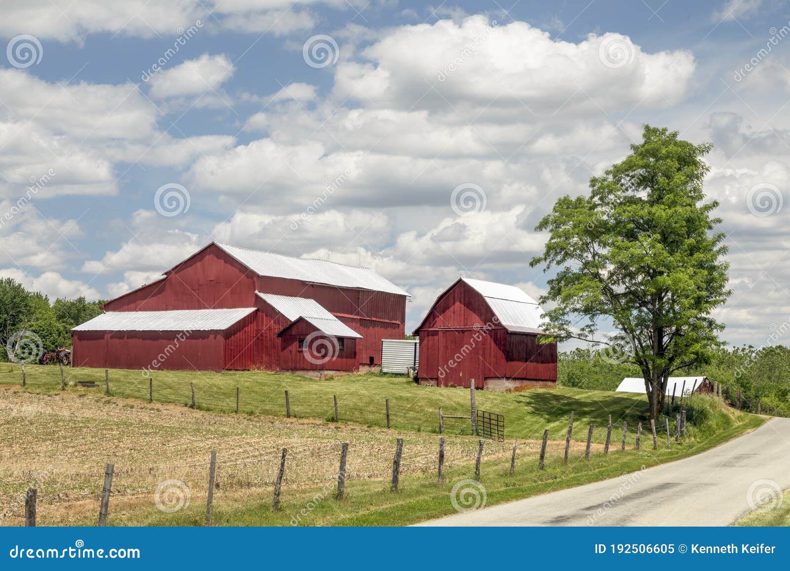 Beautiful Red Barns in the Indiana Countryside Stock Image - Image of ...